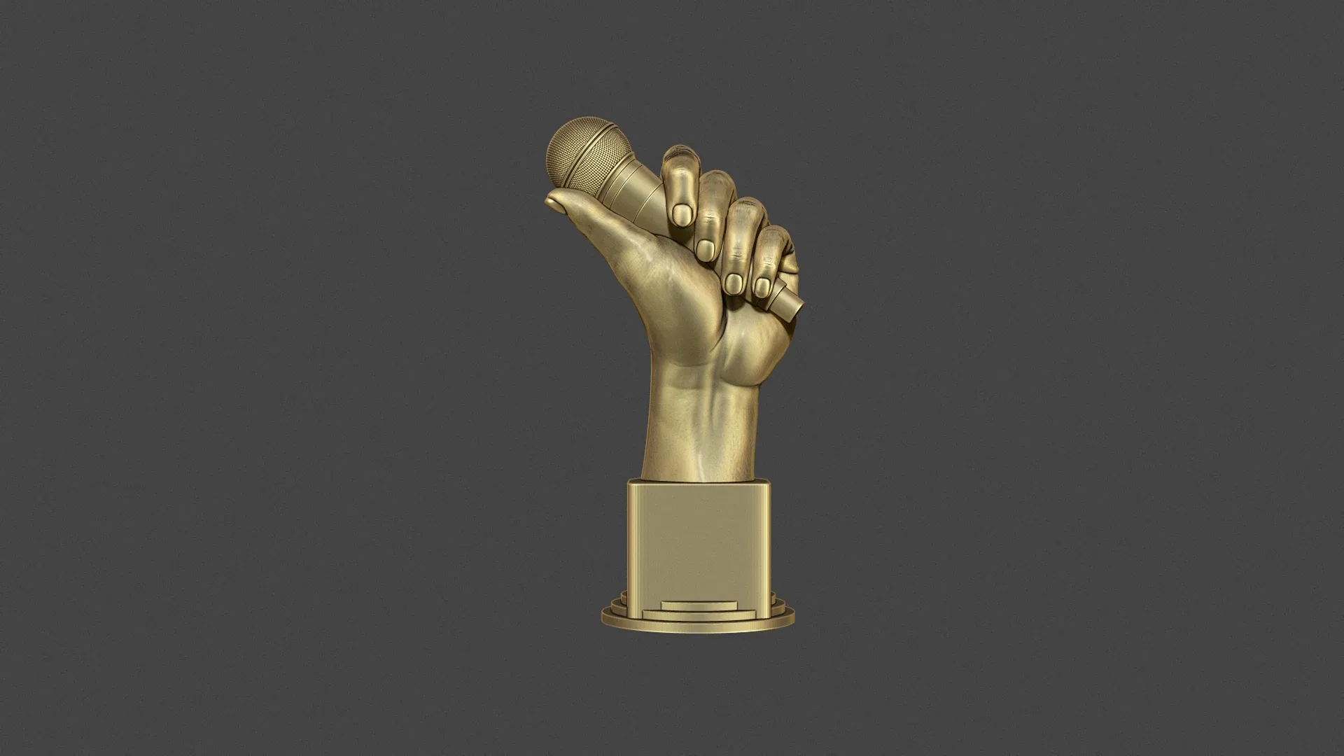 Microphone Trophy 3d print model - FlippedNormals