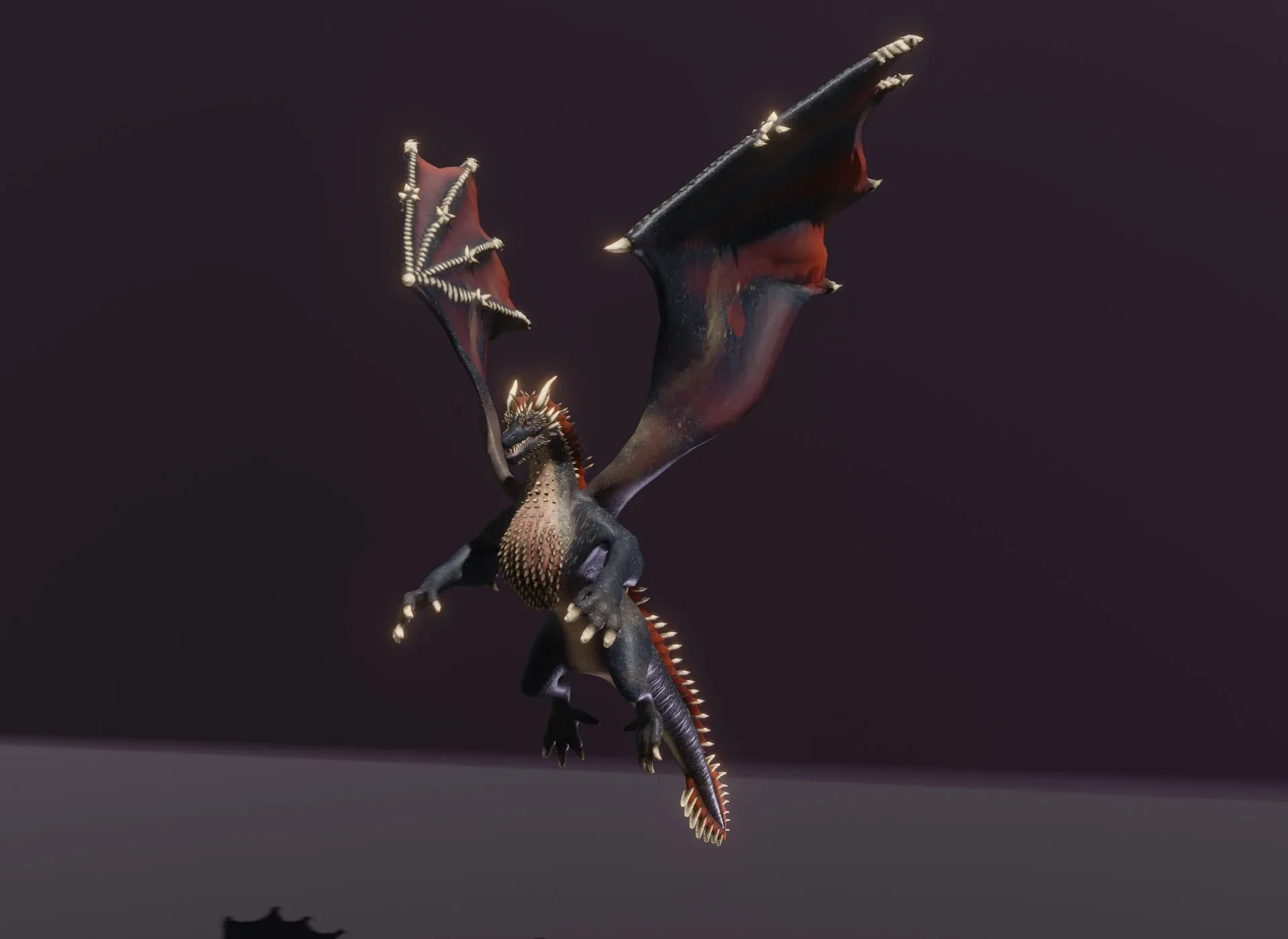 Realistic Black Dragon Animated - FlippedNormals