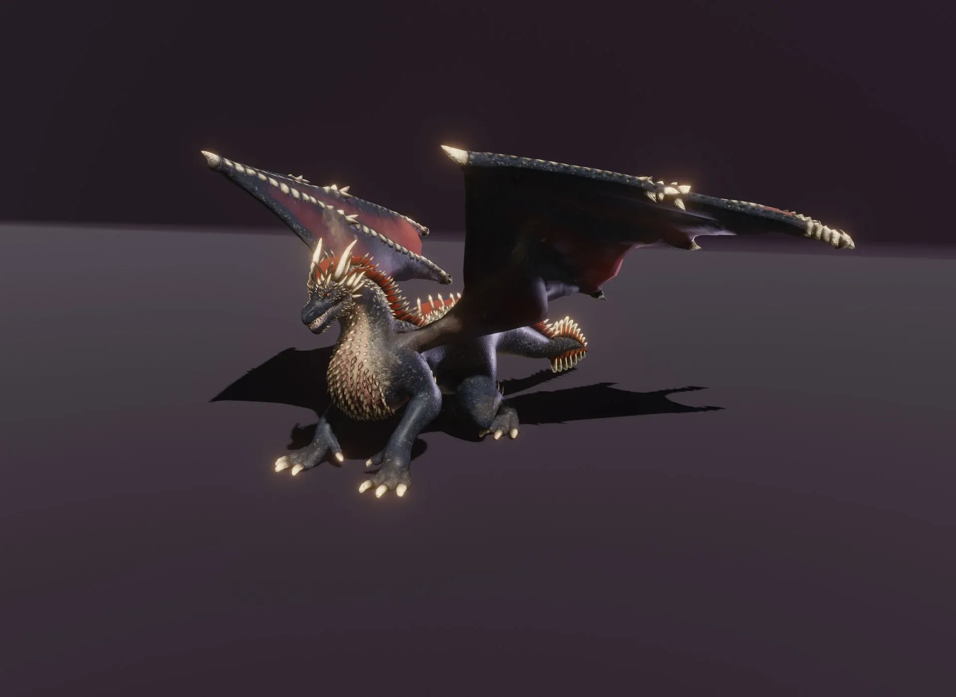 Realistic Black Dragon Animated - FlippedNormals
