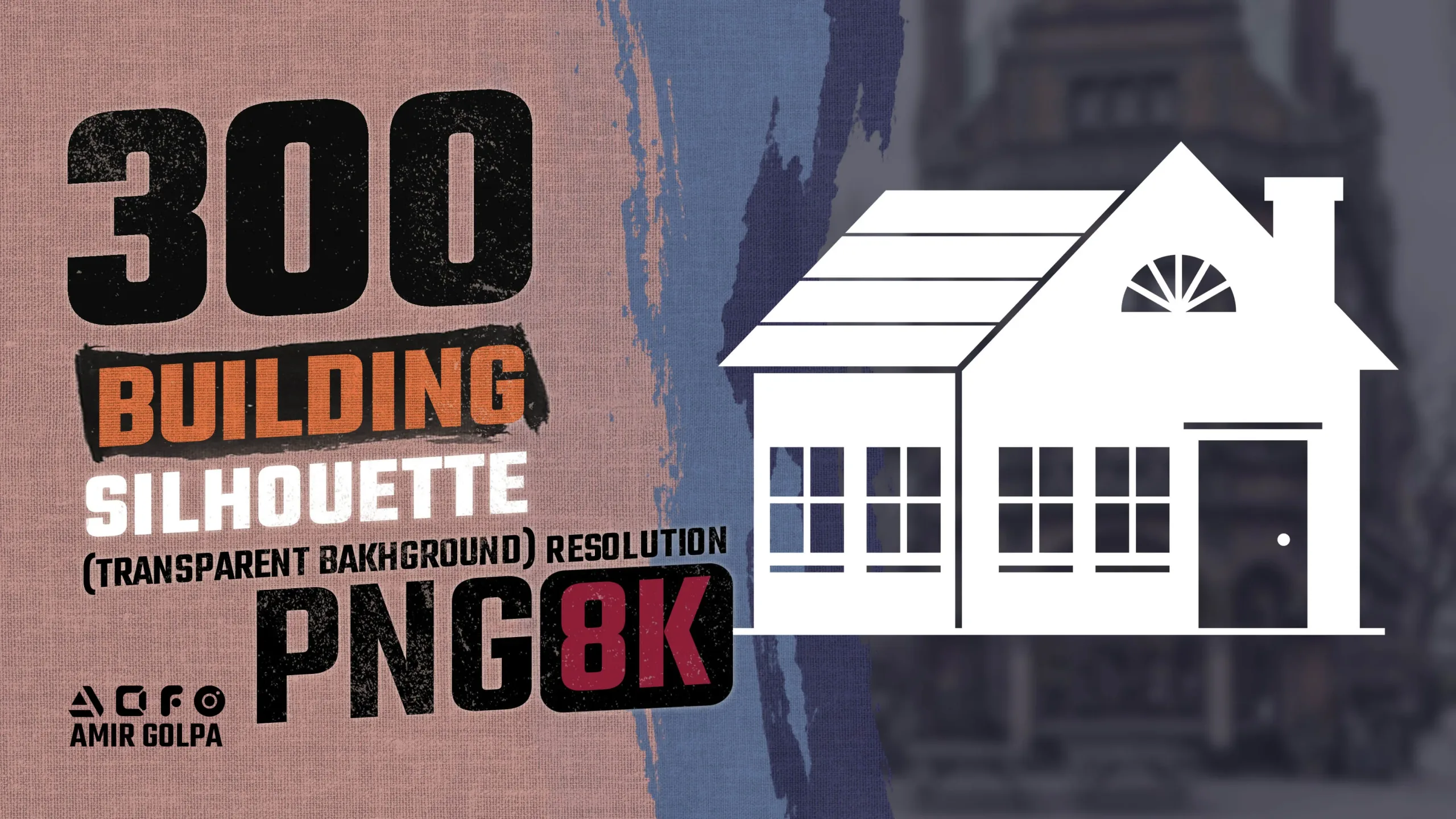 300 BUILDING SILHOUETTE PNG 8K - FlippedNormals