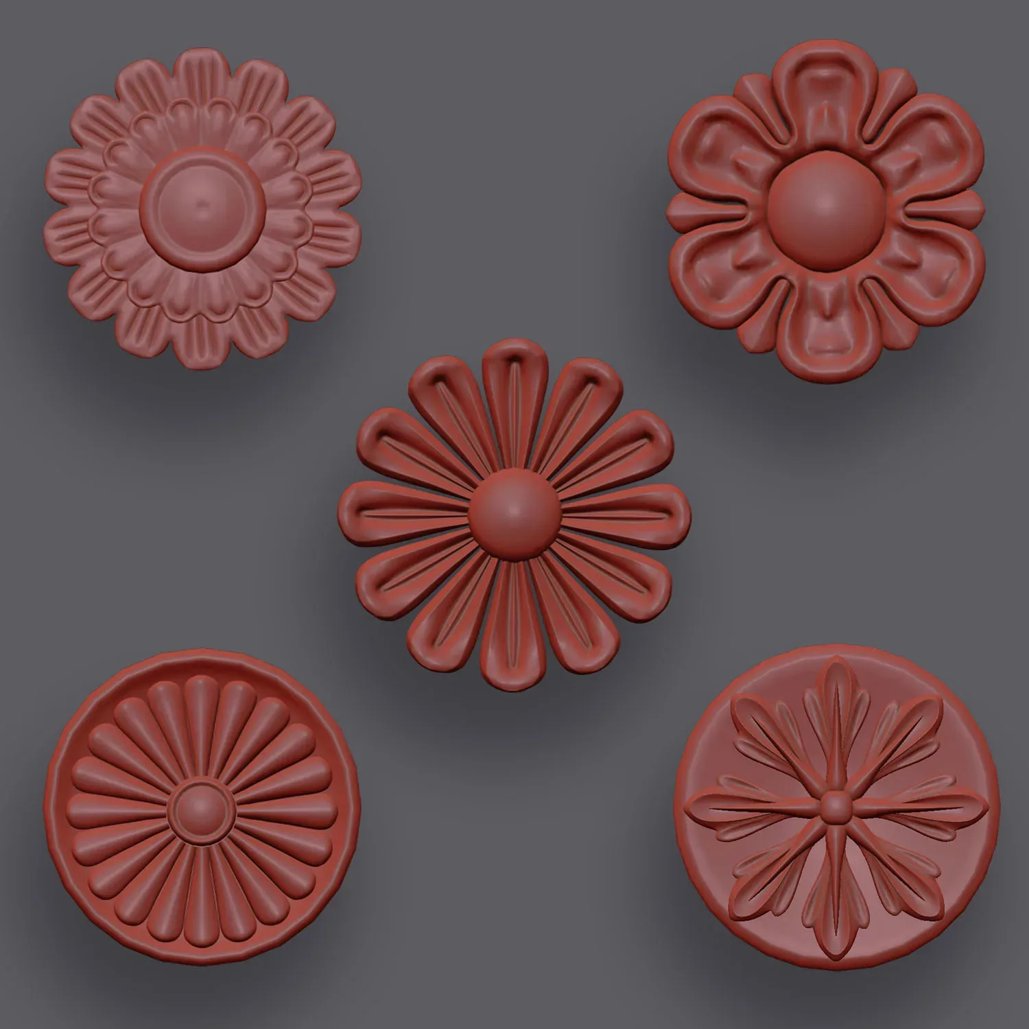 5 Flowers Ornamental Pack 7 - FlippedNormals