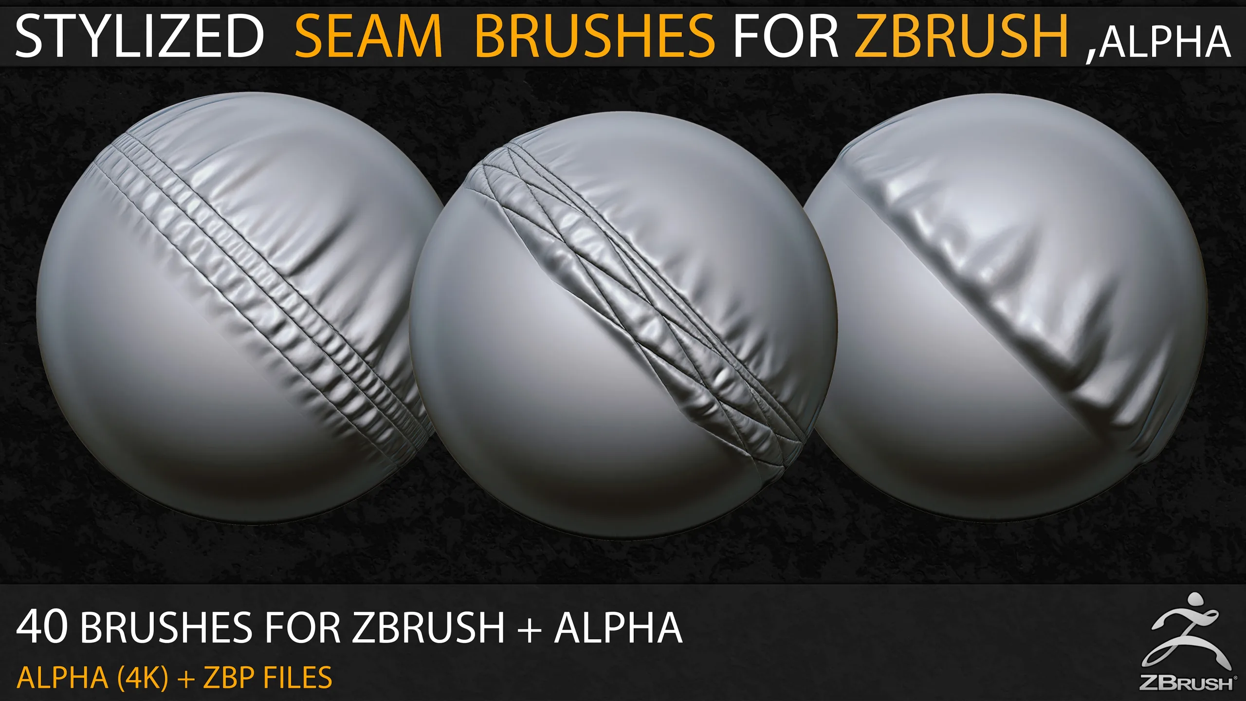 40 STYLIZED SEAM BRUSHED FOR ZBRUSH_ - FlippedNormals