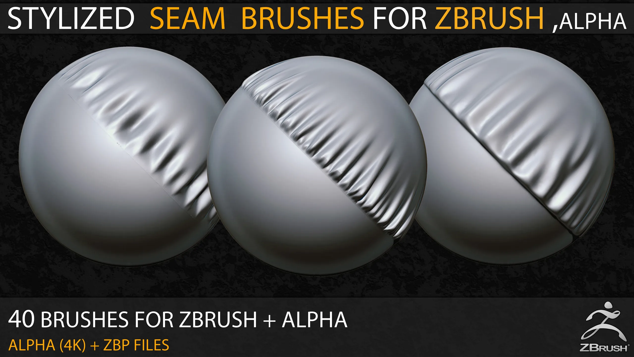 40 STYLIZED SEAM BRUSHED FOR ZBRUSH_ - FlippedNormals