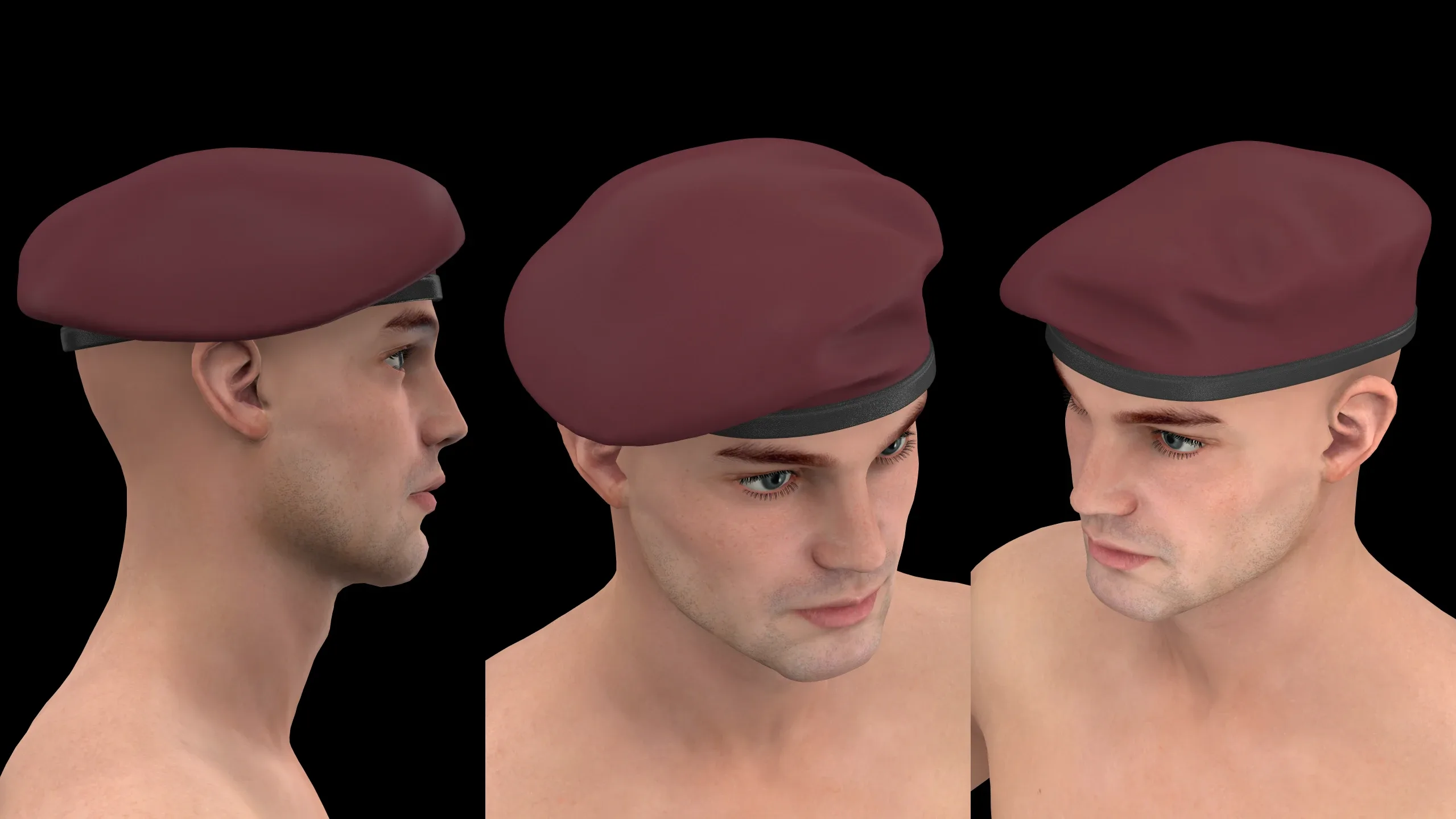 BASIC MILITARY BERET / zpac obj - FlippedNormals