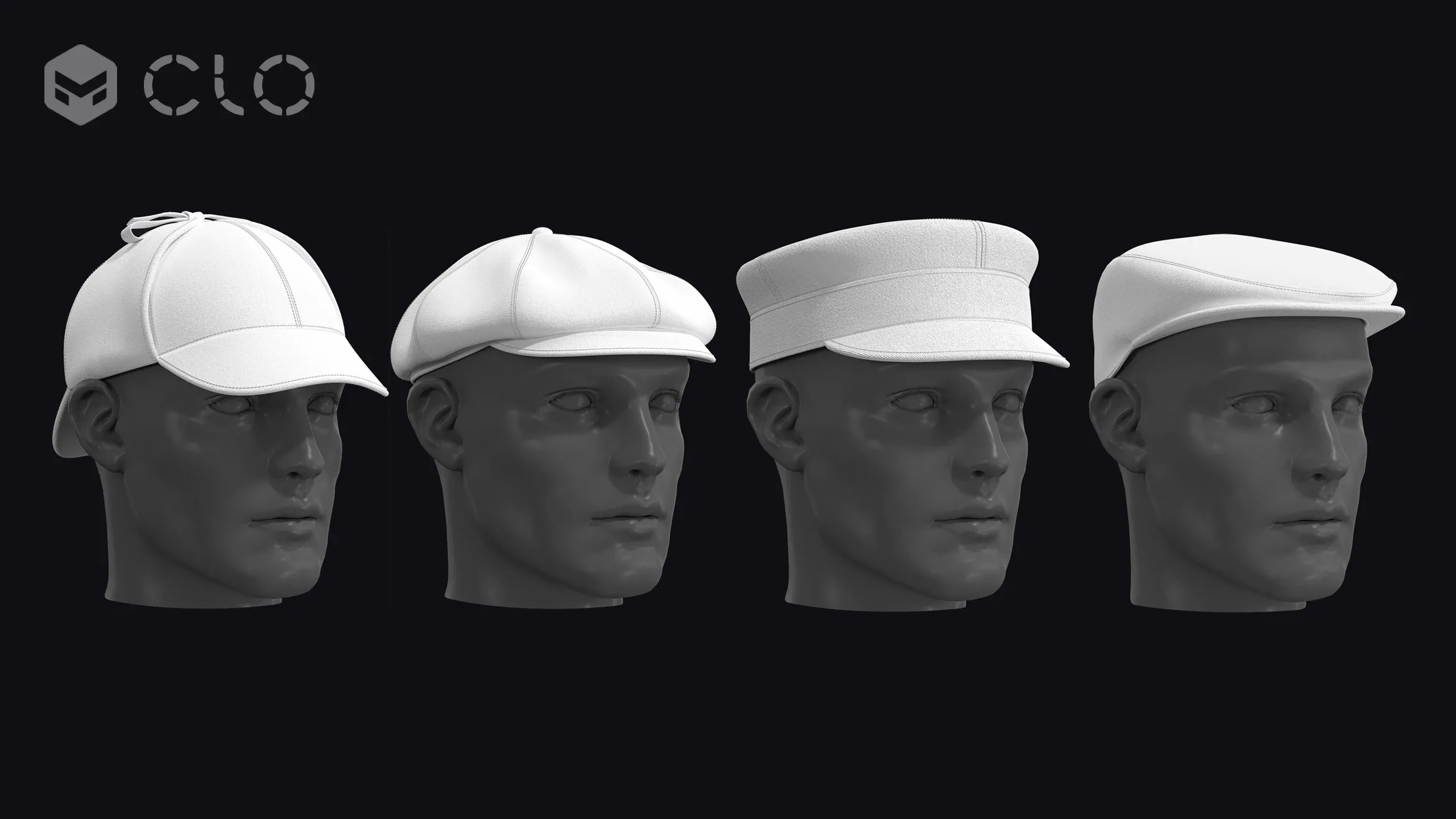 CLASSIC CAPS PACK / zpac obj fbx - FlippedNormals