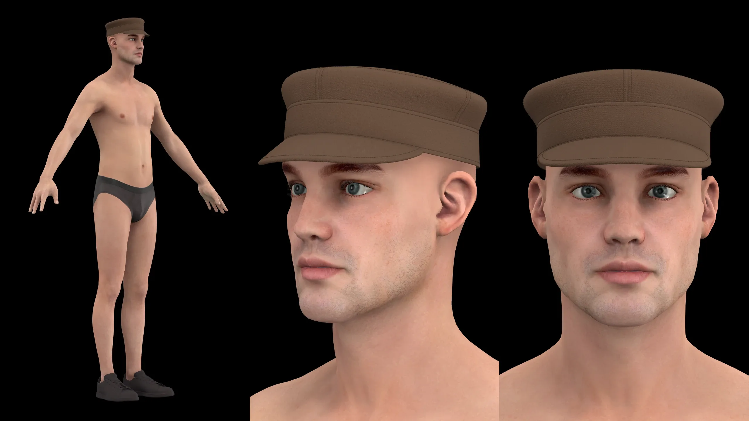 CLASSIC CAPS PACK / zpac obj fbx - FlippedNormals