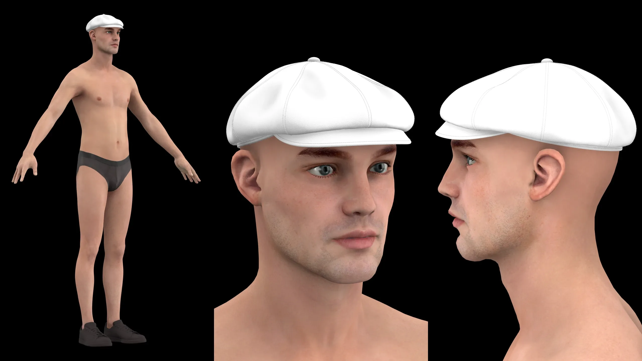 CLASSIC CAPS PACK / zpac obj fbx - FlippedNormals