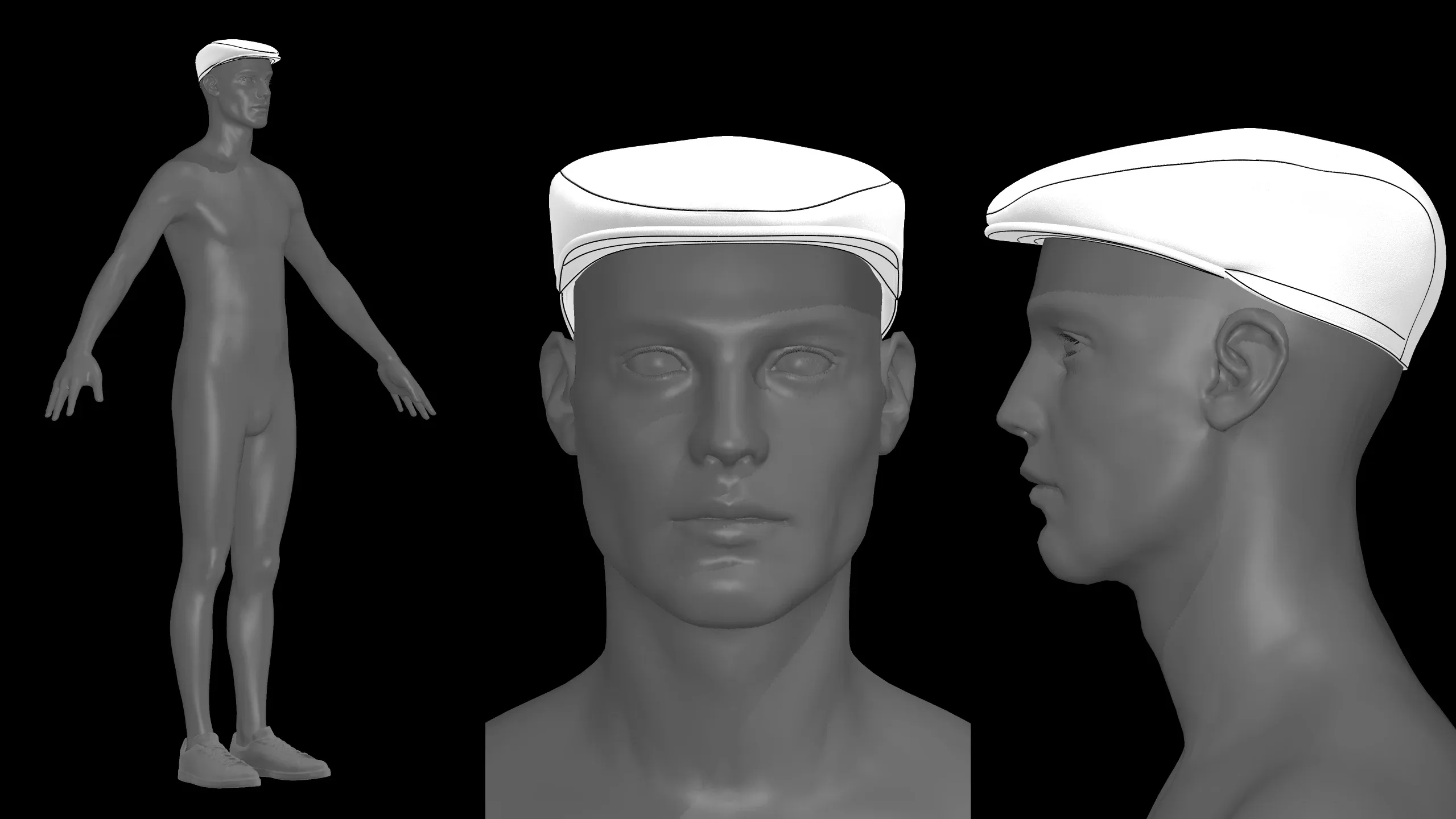 CLASSIC CAPS PACK / zpac obj fbx - FlippedNormals