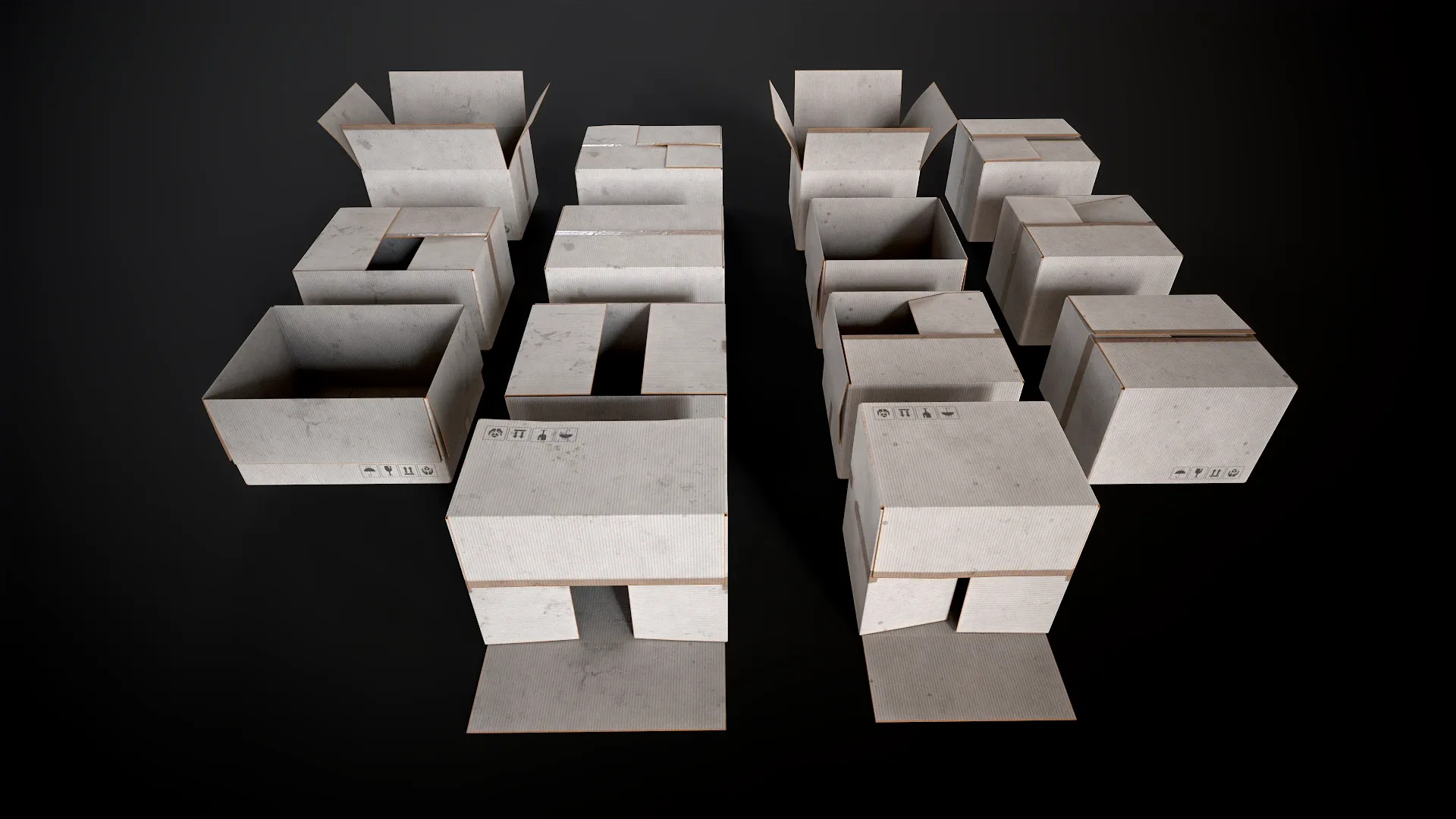 Set of cardboard boxes - FlippedNormals