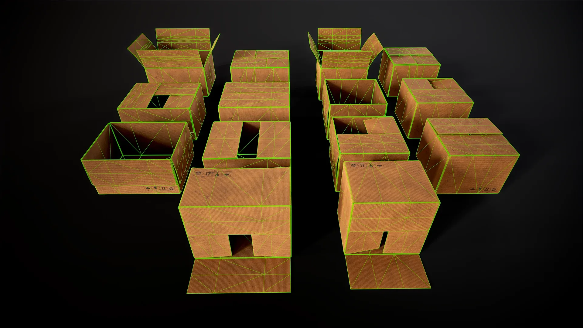 Set of cardboard boxes - FlippedNormals