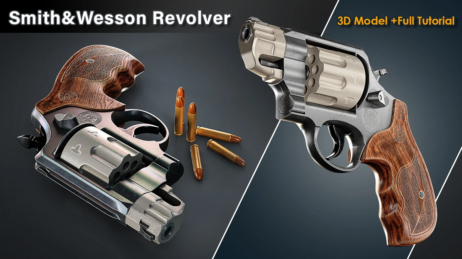 Smith&Wesson Revolver / 3D Model - FlippedNormals