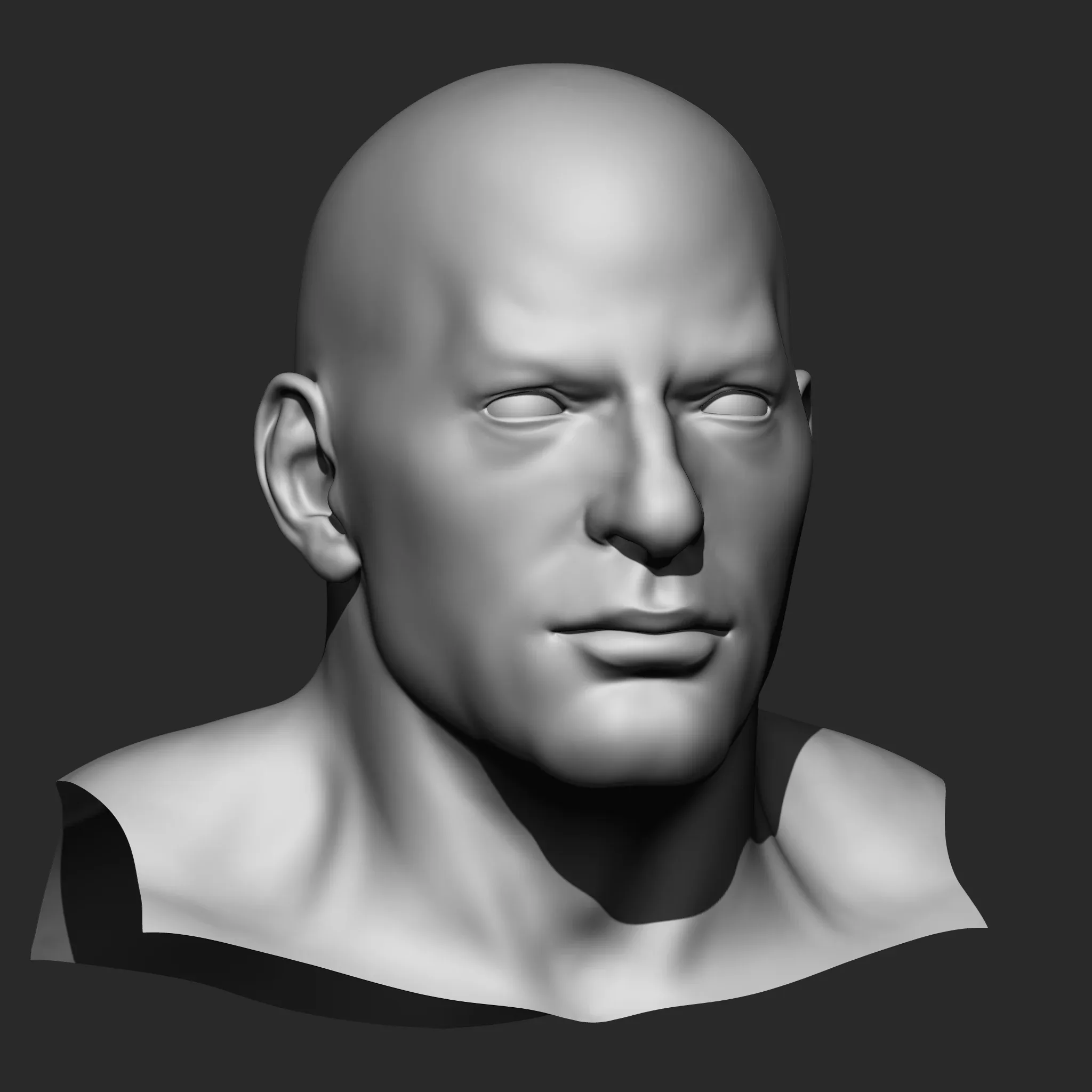 Highpoly Male Head Basemesh Ztl/Stl/Obj/Fbx - FlippedNormals