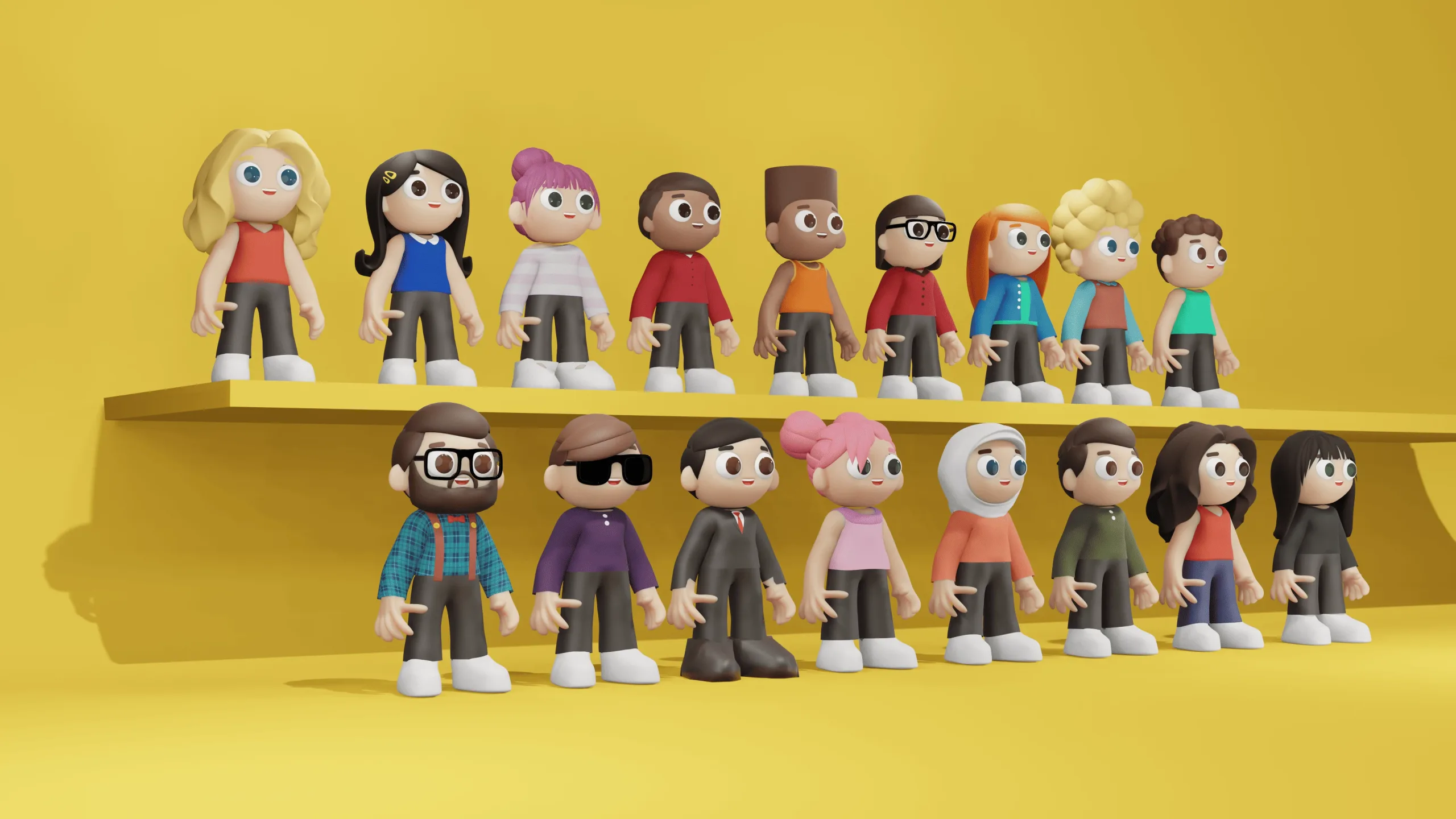 Toon Character Pack - 17 unique - FlippedNormals