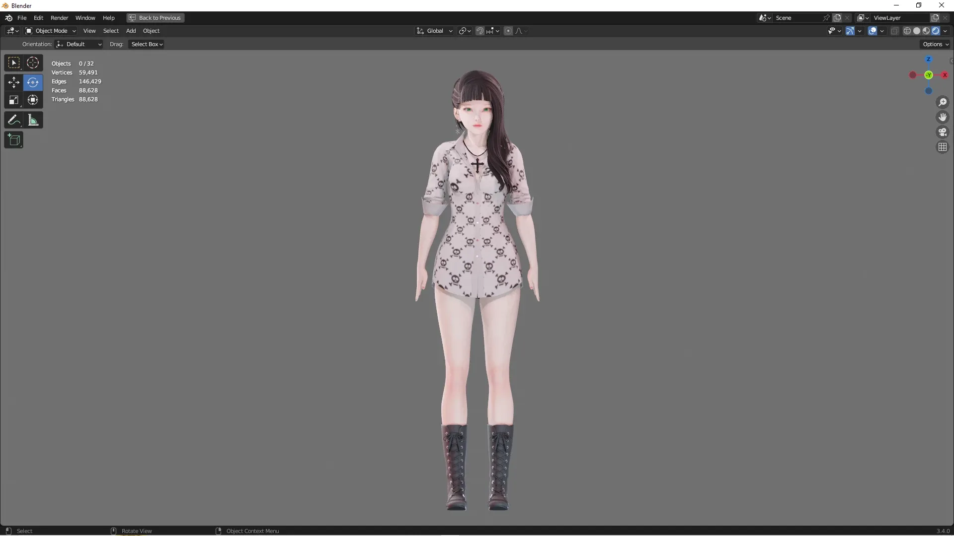 Emo Clothing 0005 - UE5 - Unity - FlippedNormals