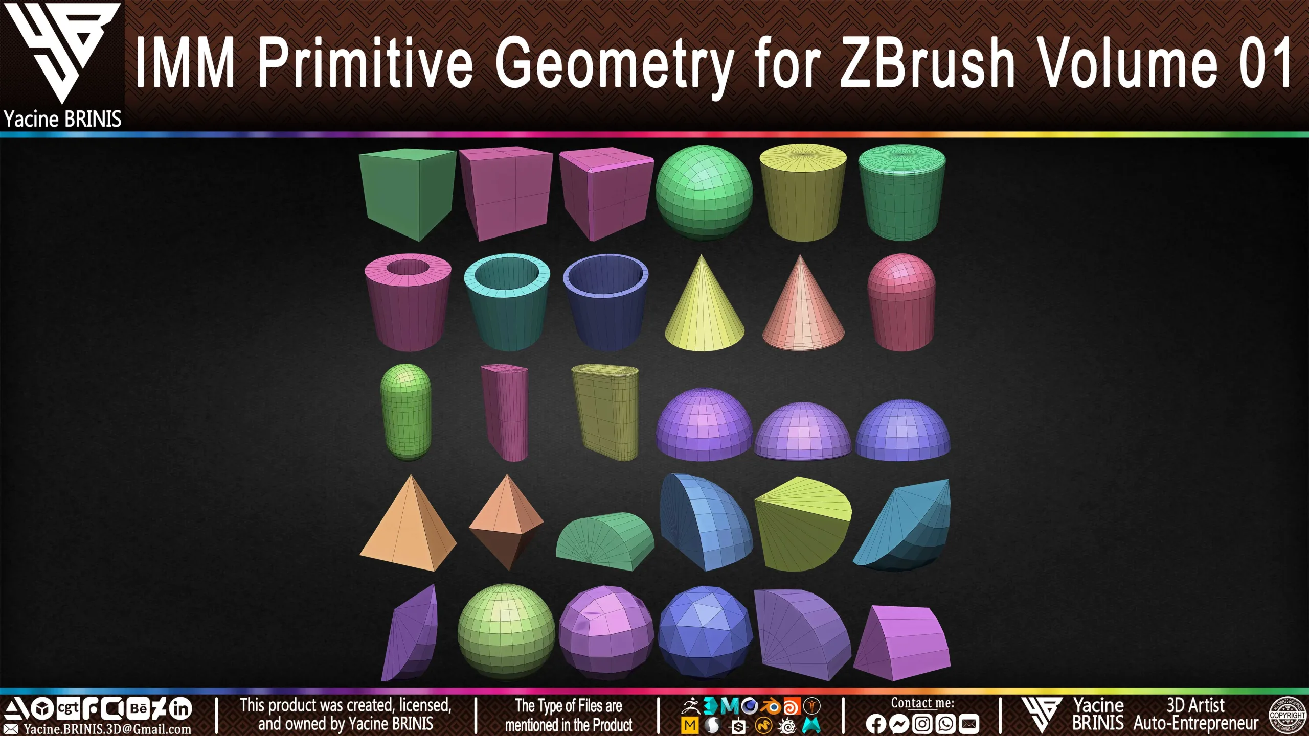 Primitive Geometry. 30 IMM Brushes - FlippedNormals