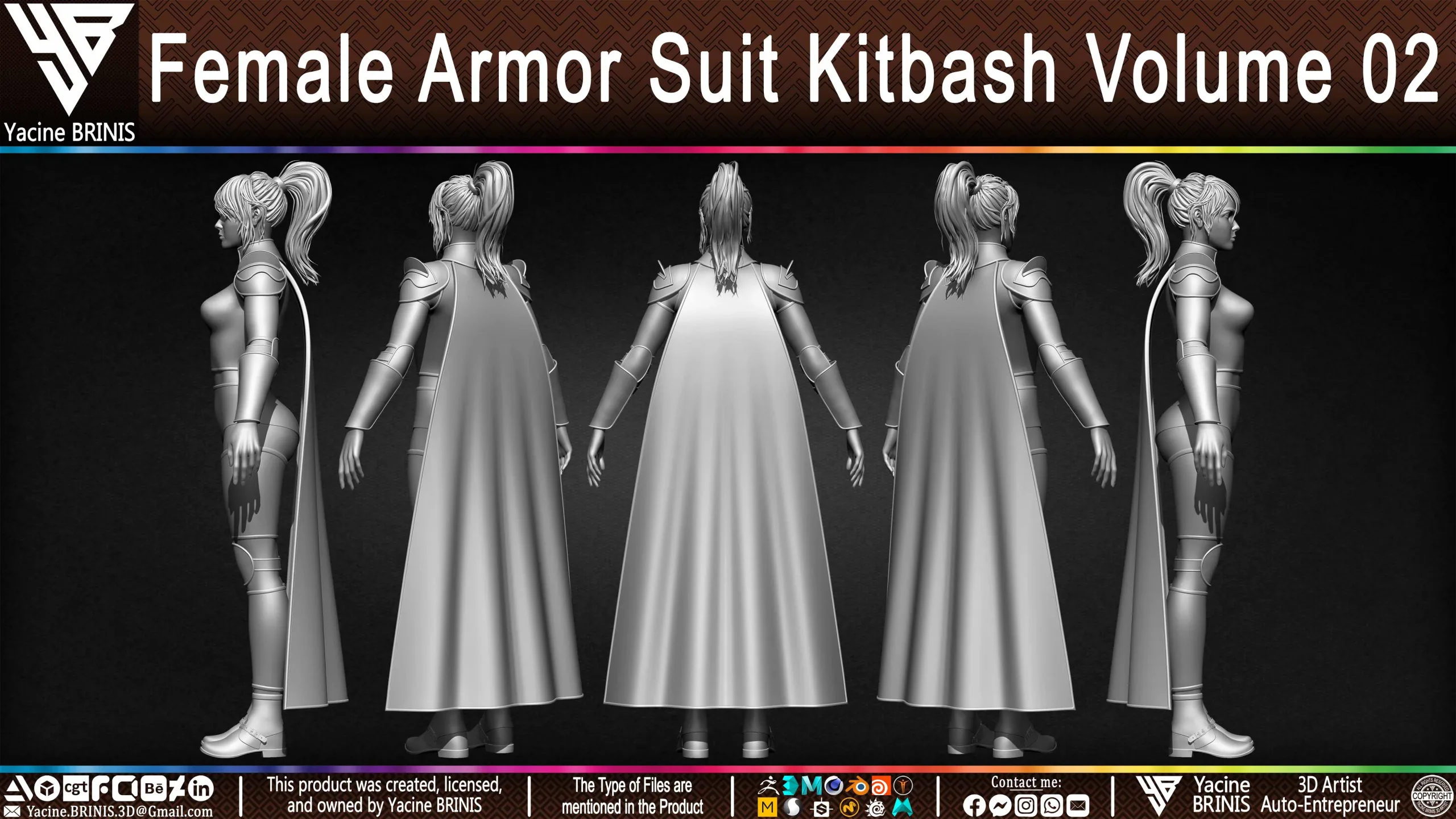 Female Armor Suit Kitbash. Volume - FlippedNormals