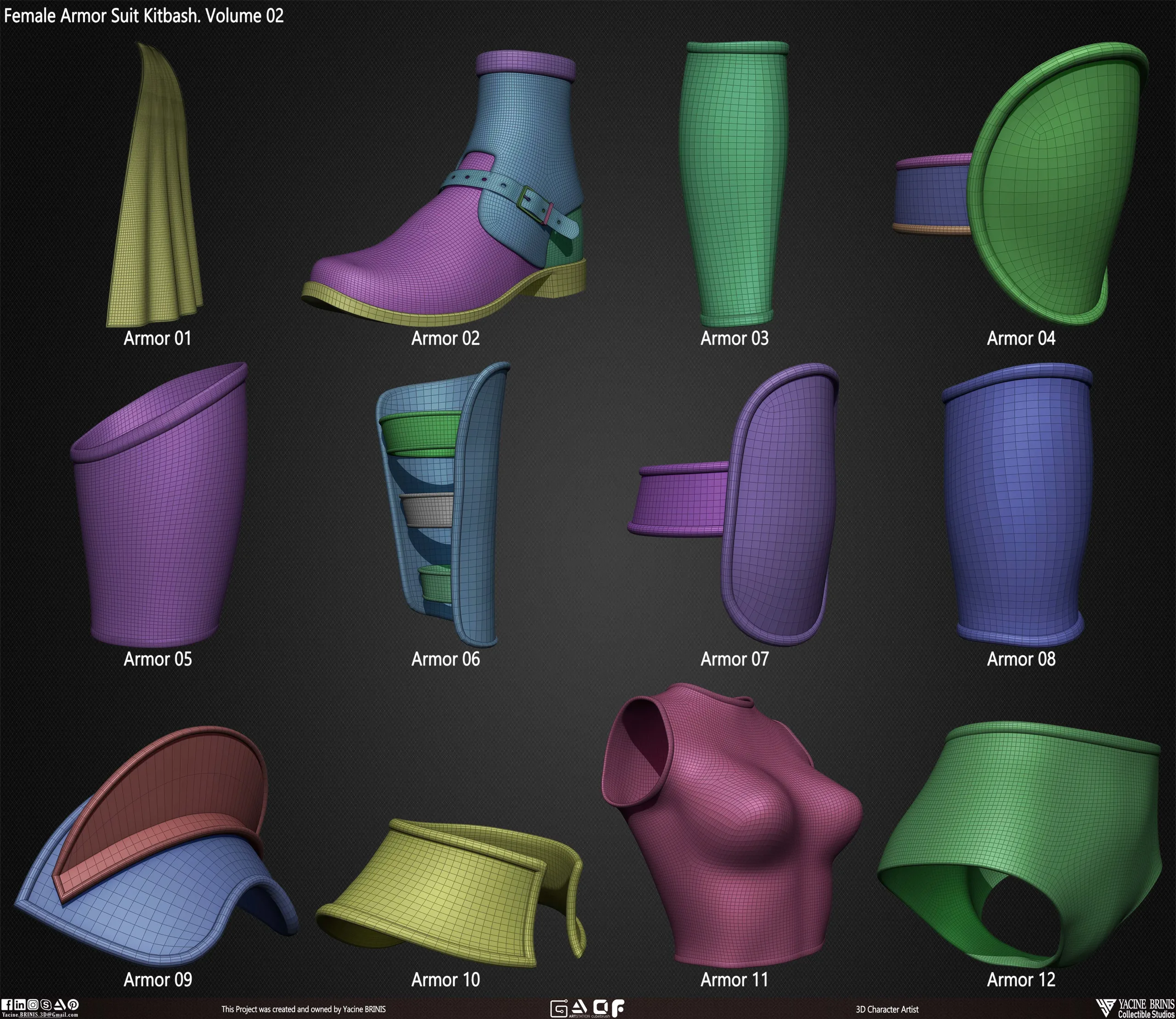 Female Armor Suit Kitbash. Volume - FlippedNormals
