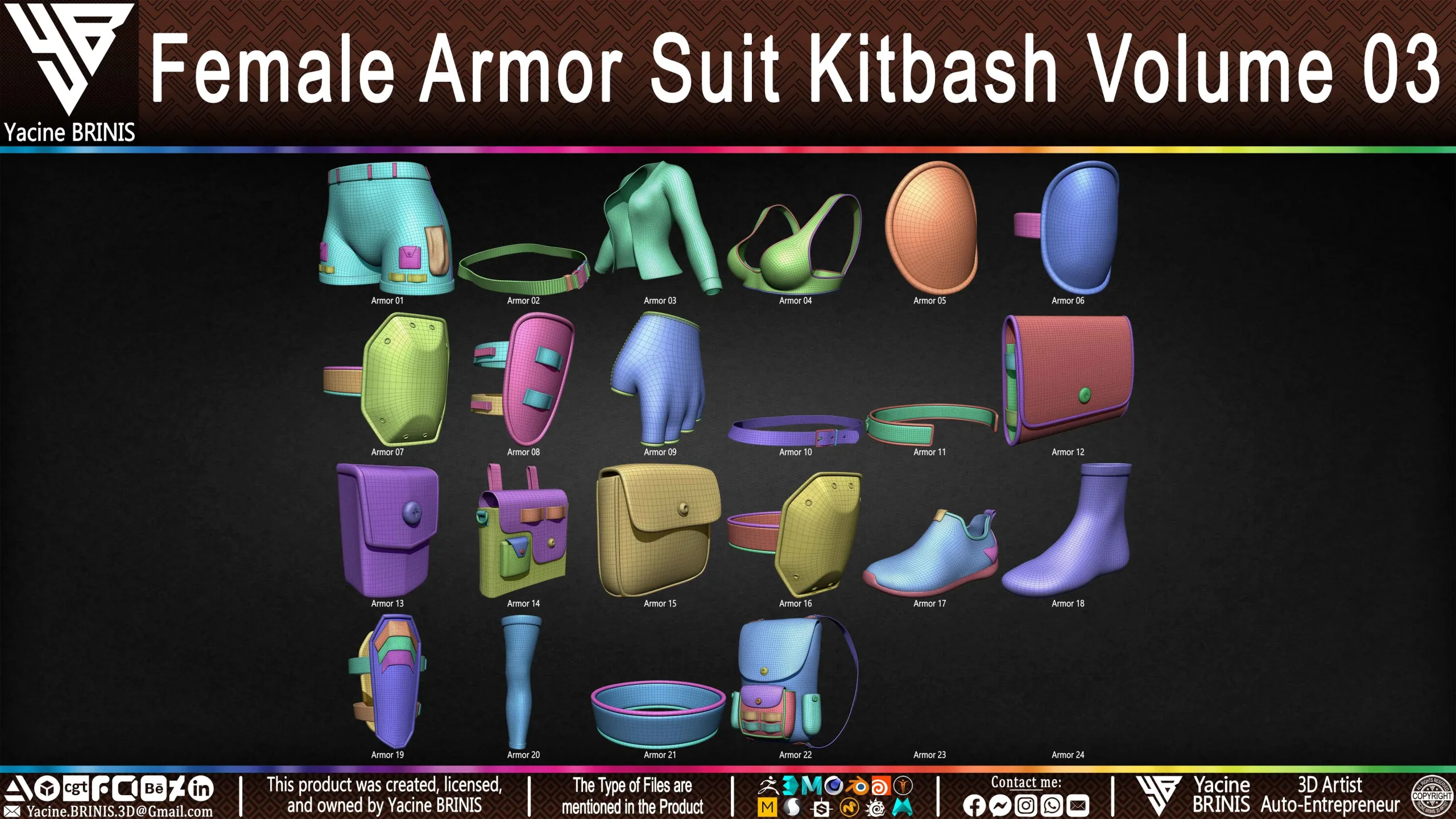 Female Armor Suit Kitbash. Volume - FlippedNormals