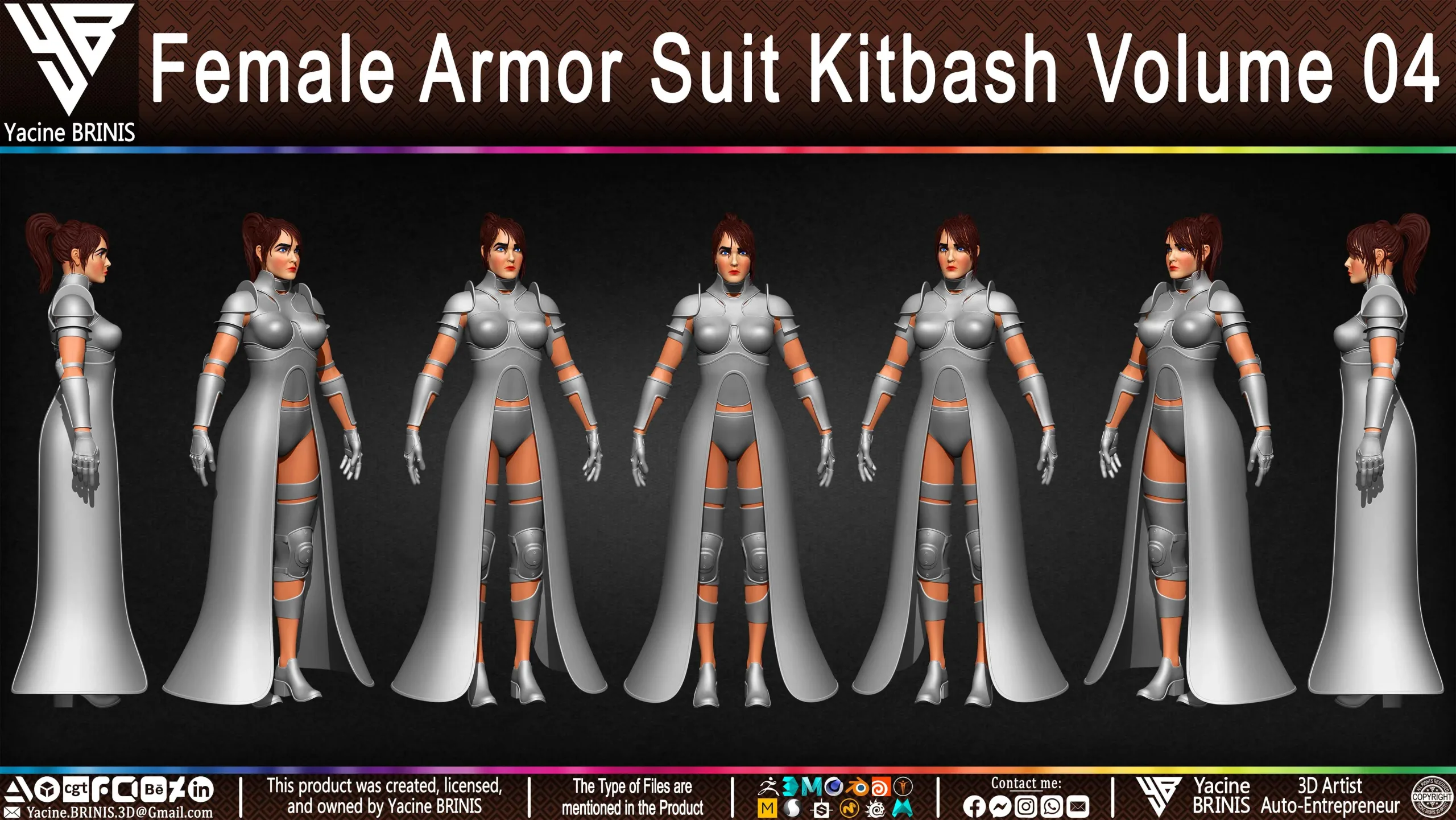 Female Armor Suit Kitbash. Volume - FlippedNormals