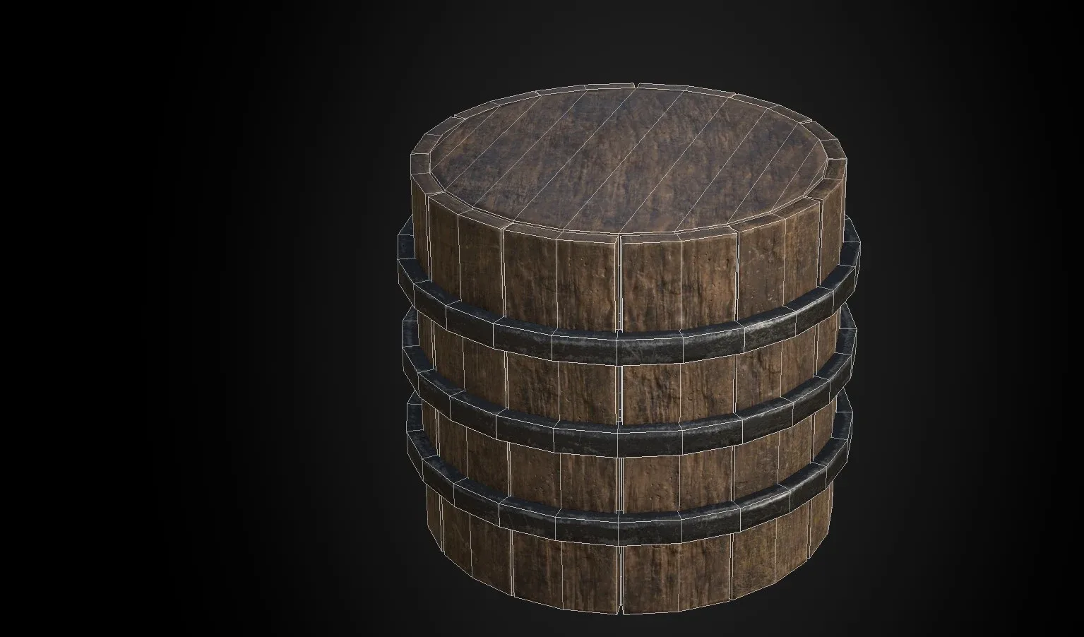 Medieval Wooden Round Box - FlippedNormals