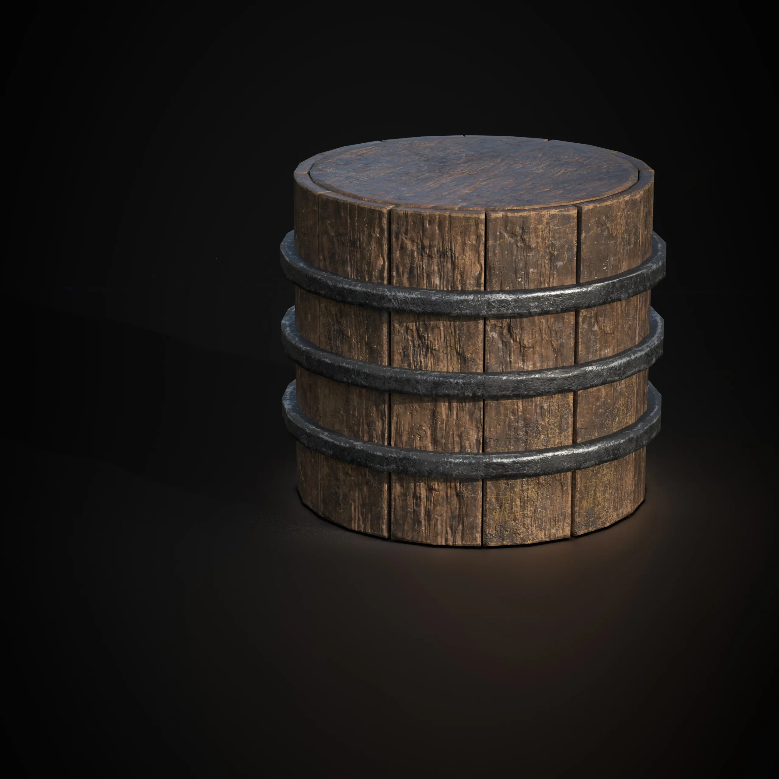 Medieval Wooden Round Box - FlippedNormals