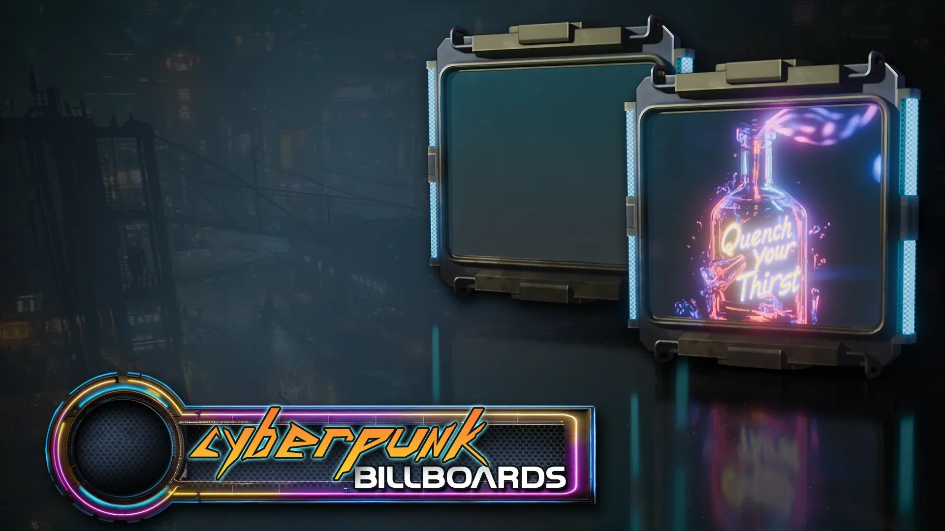 Stylized Cyberpunk Billboard Pack - FlippedNormals