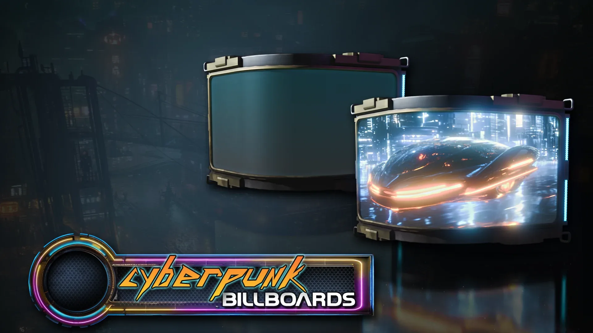 Stylized Cyberpunk Billboard Pack - FlippedNormals