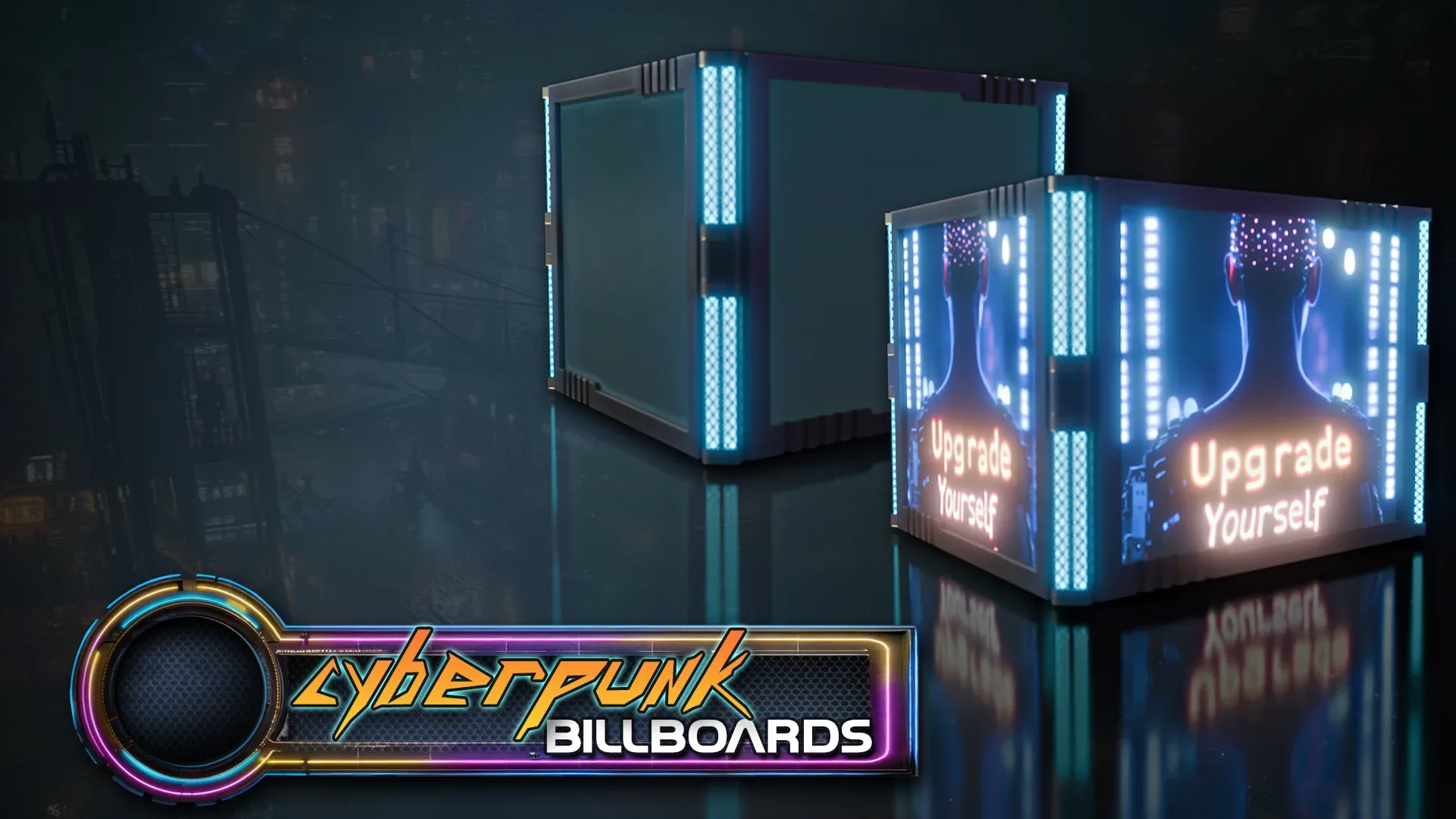 Stylized Cyberpunk Billboard Pack - FlippedNormals