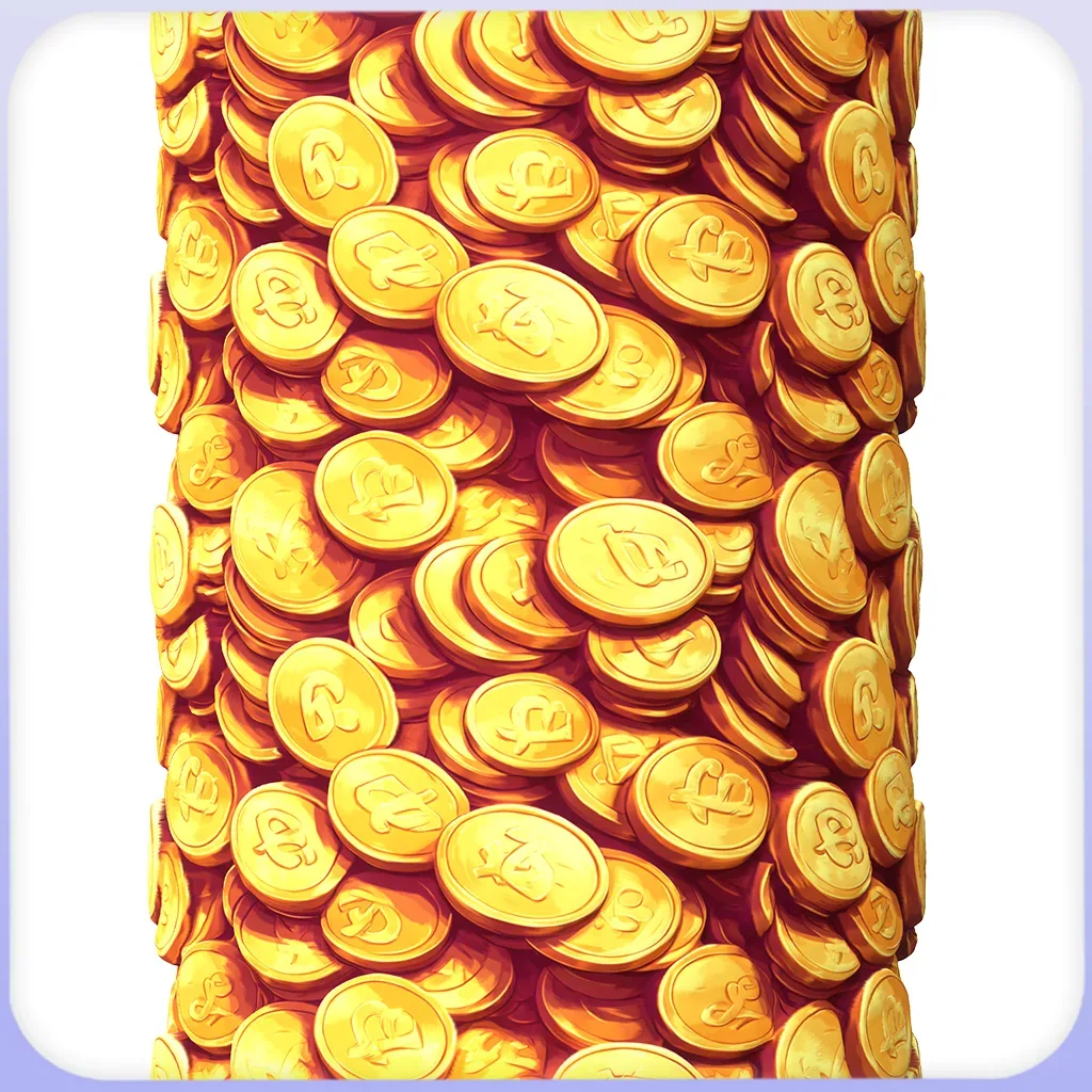 Stylized Gold Coin Seamless Texture - FlippedNormals