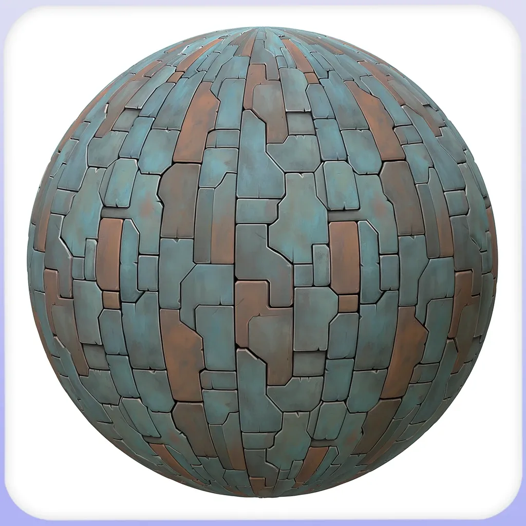 Stylized Metal Panels Seamless - FlippedNormals