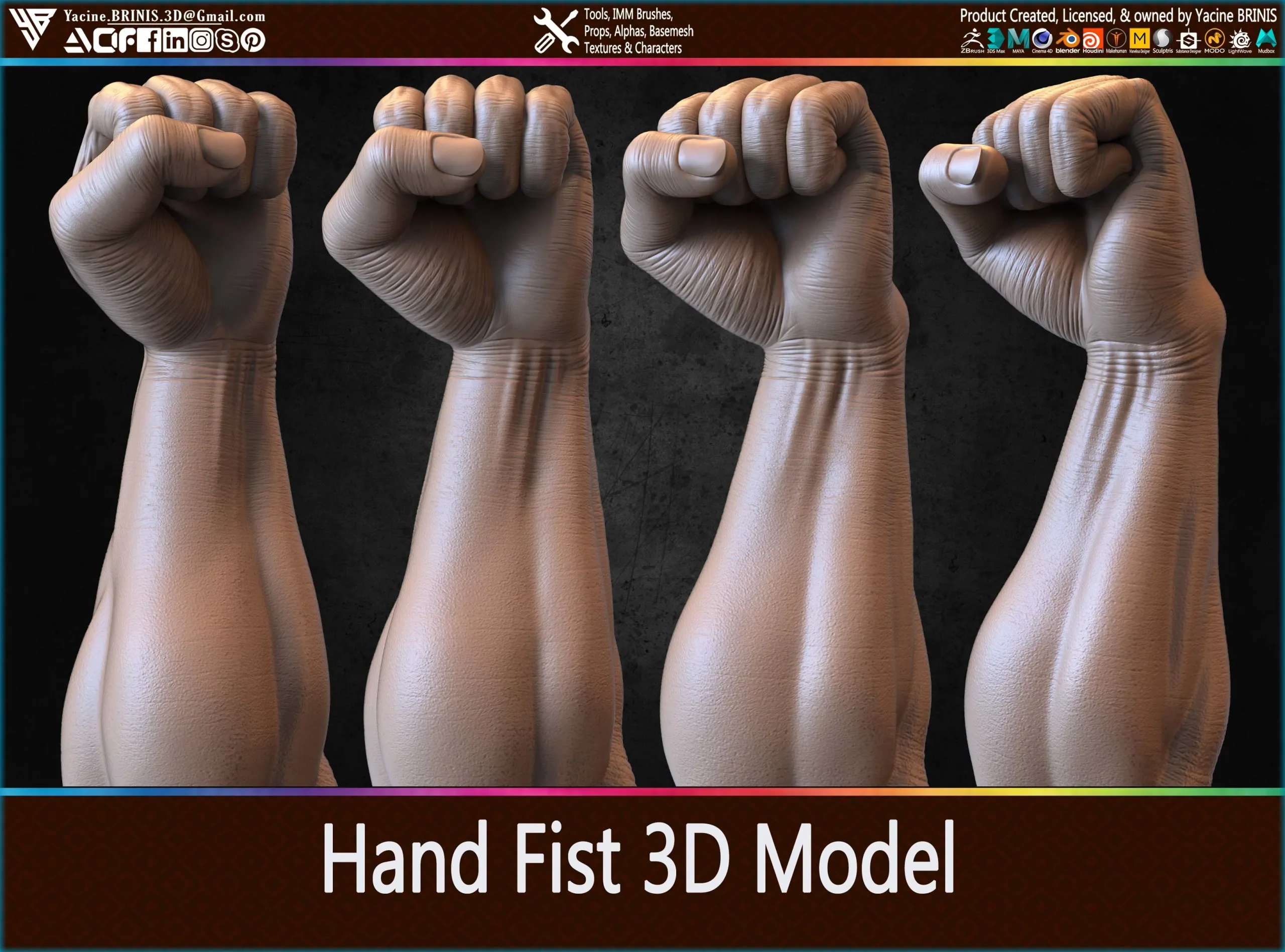 Hand Fist 3D Model - FlippedNormals