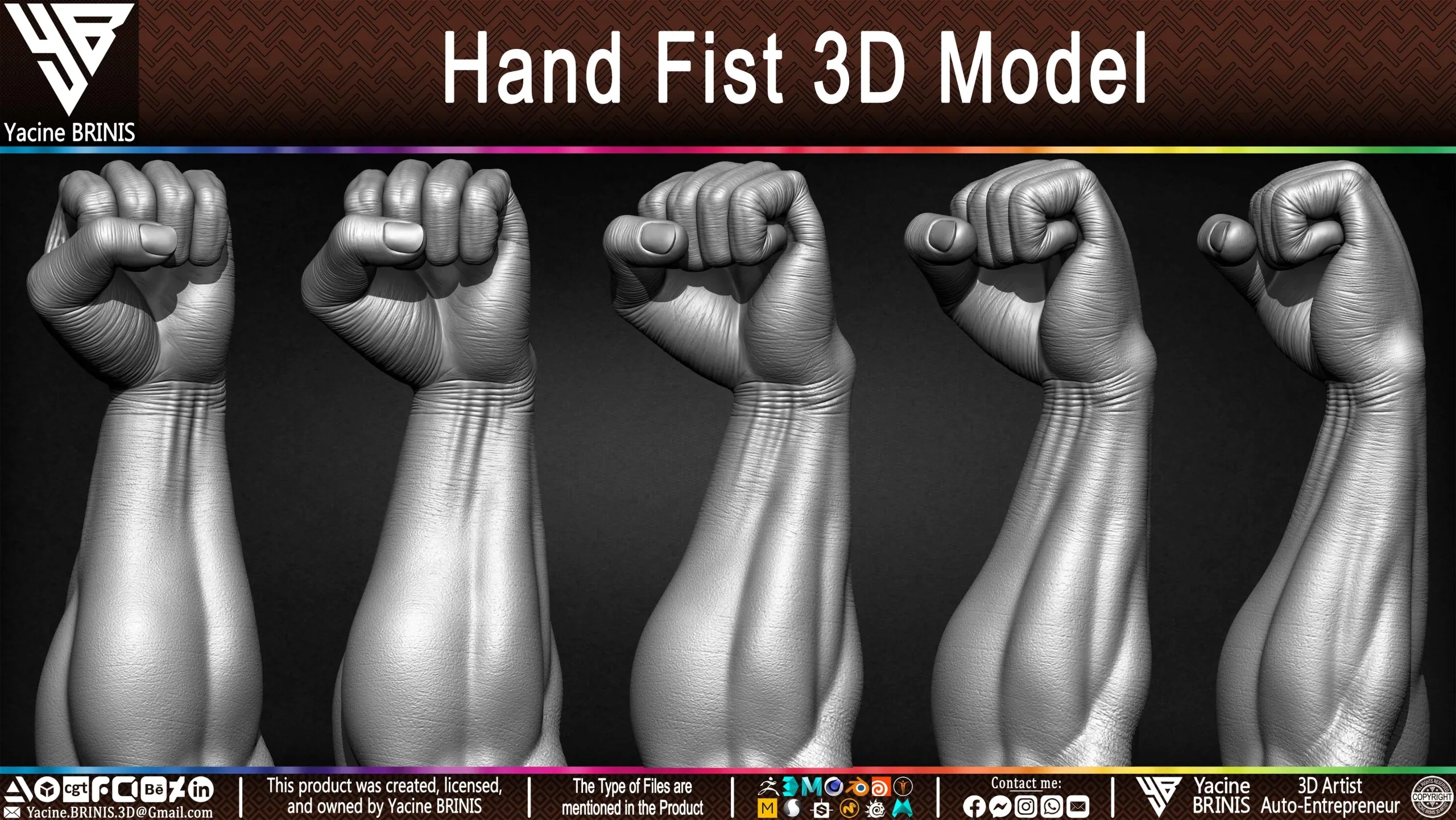 Hand Fist 3D Model - FlippedNormals