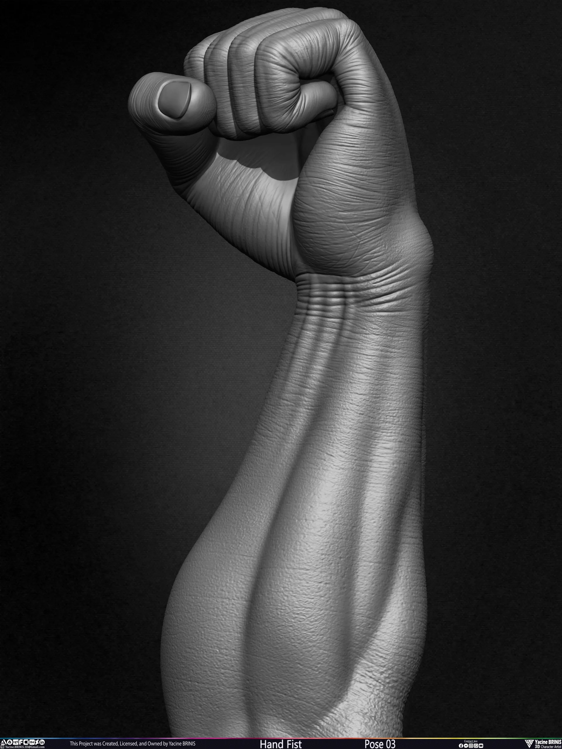 Hand Fist 3D Model - FlippedNormals