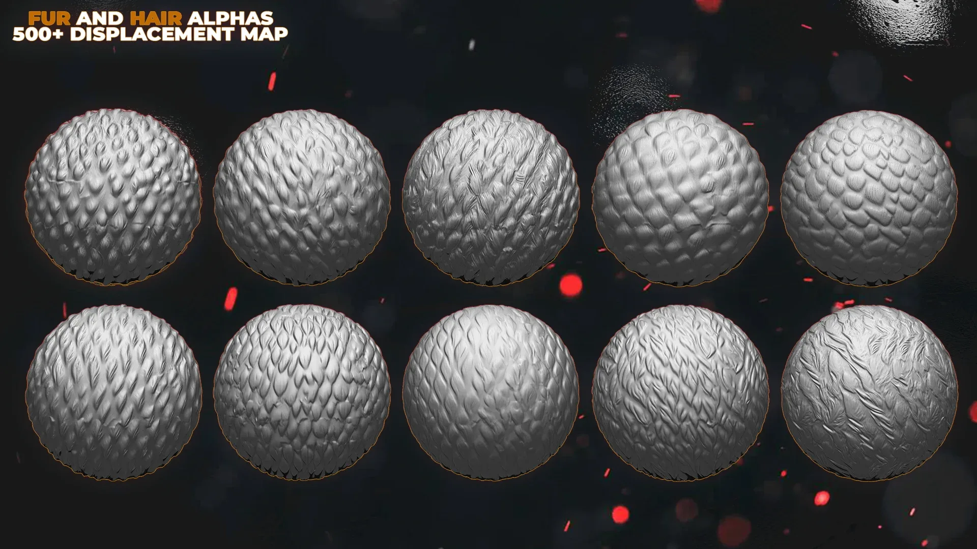 500+ Fur and Hair Alphas (Displacement - FlippedNormals