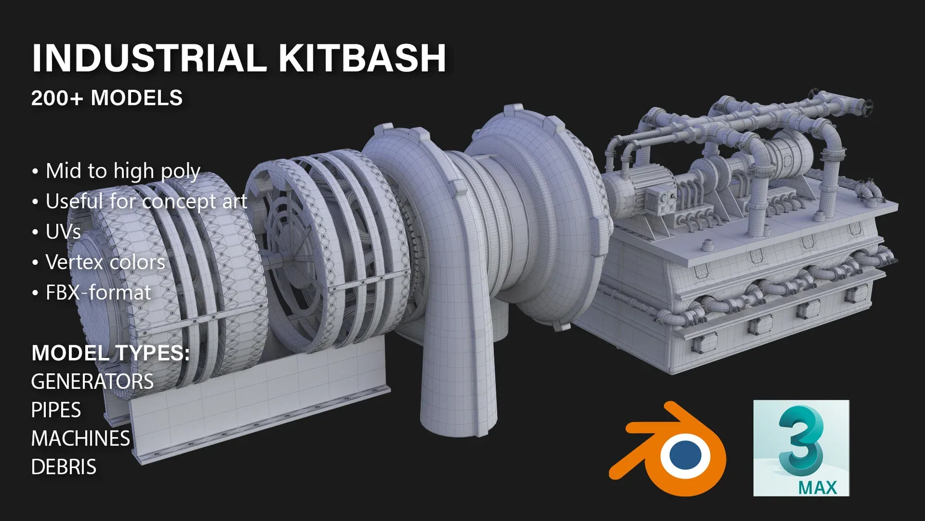 Industrial Kitbash - 200+ Models - FlippedNormals Industrial Kitbash - 200+ Models - FlippedNormals