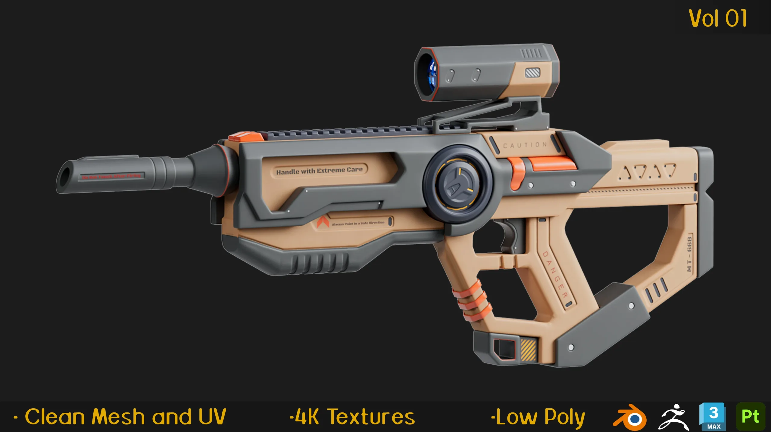 12 Gun And Weapon 3D Models - FlippedNormals