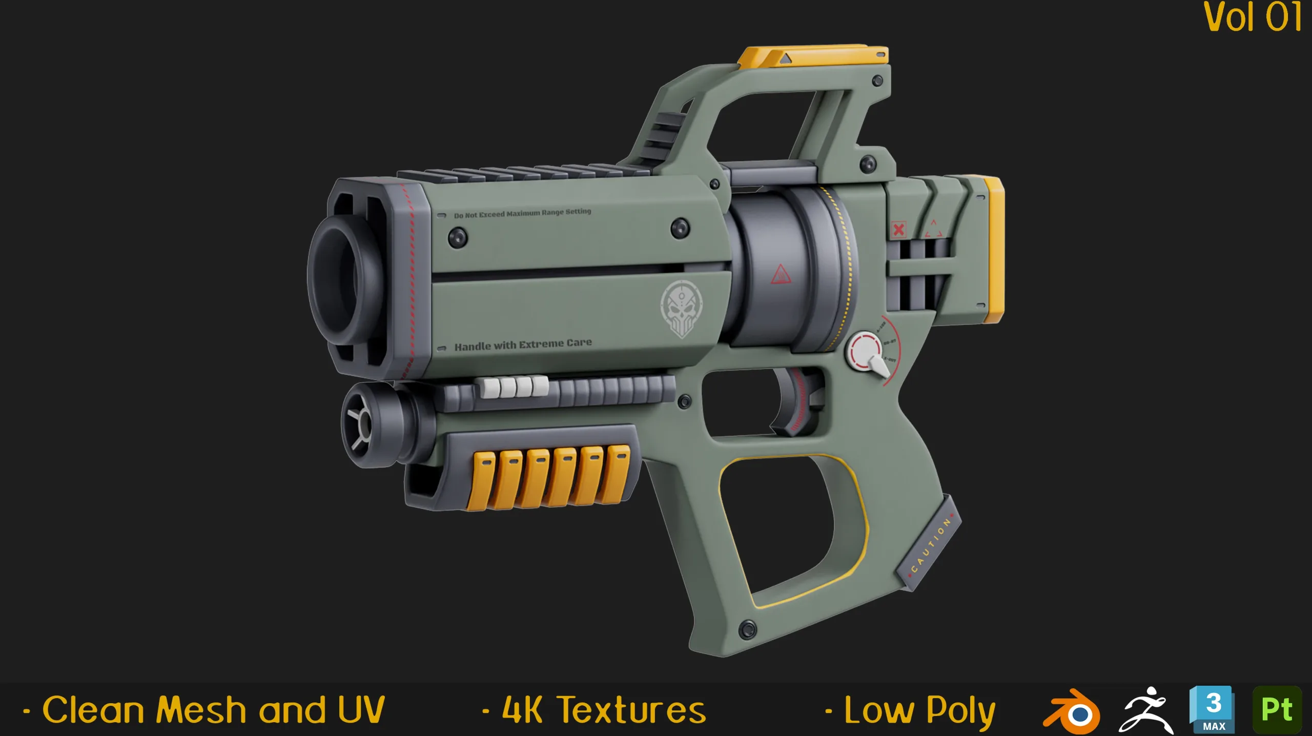 12 Gun And Weapon 3D Models - FlippedNormals