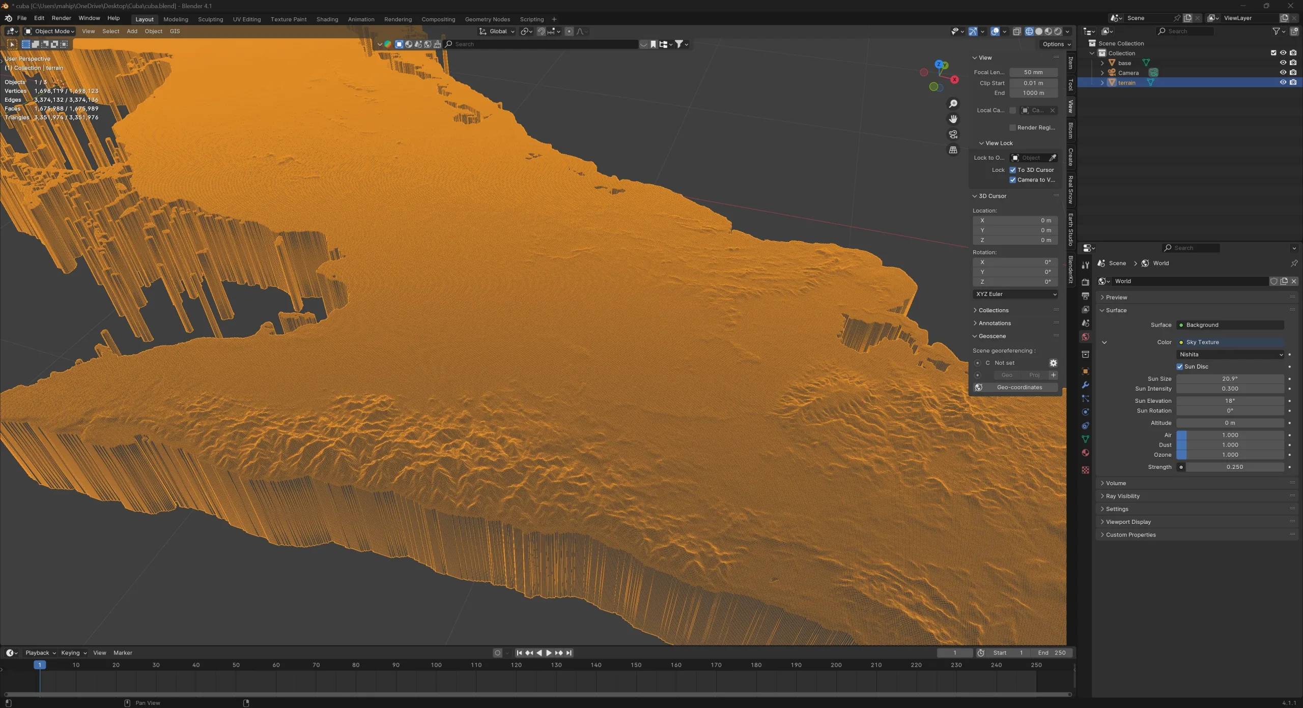 Cuba Terrain Map - FlippedNormals