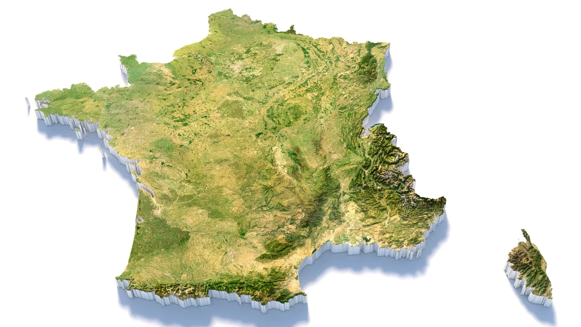 France Terrain Map - FlippedNormals