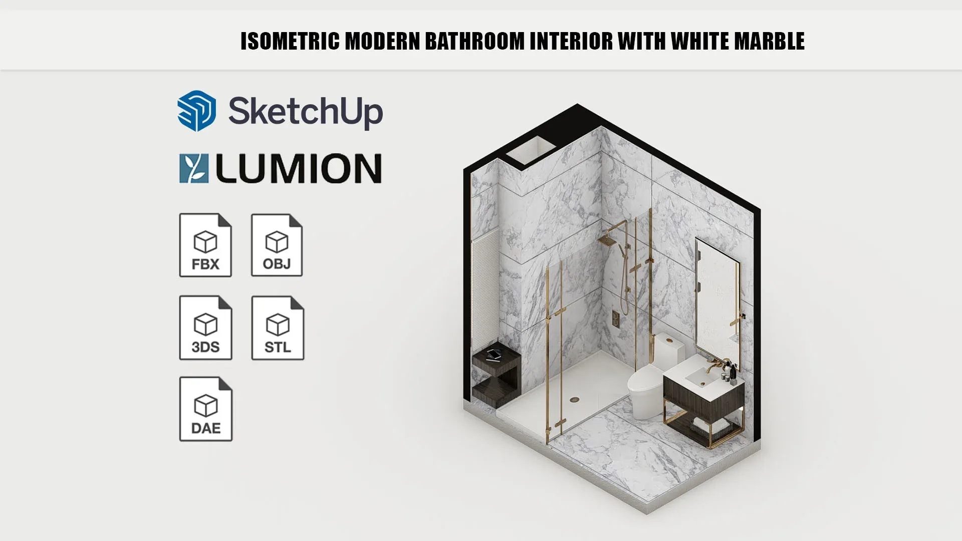 Isometric modern bathroom interior - FlippedNormals