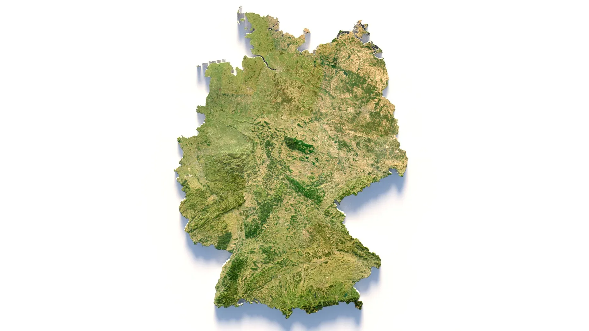 Germany Deutschland Terrain Map - FlippedNormals