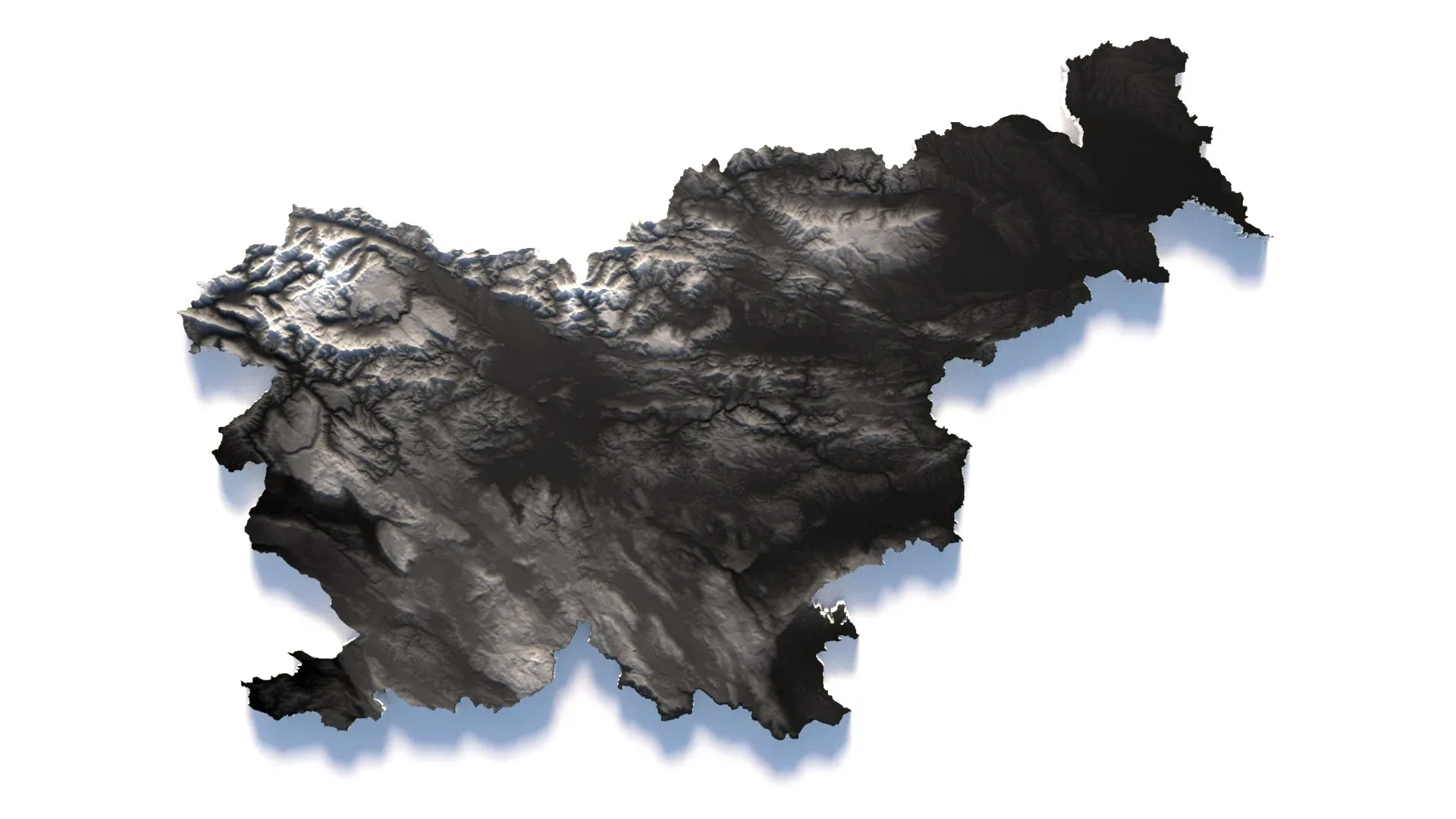 Slovenia Slovenija Terrain Map - FlippedNormals