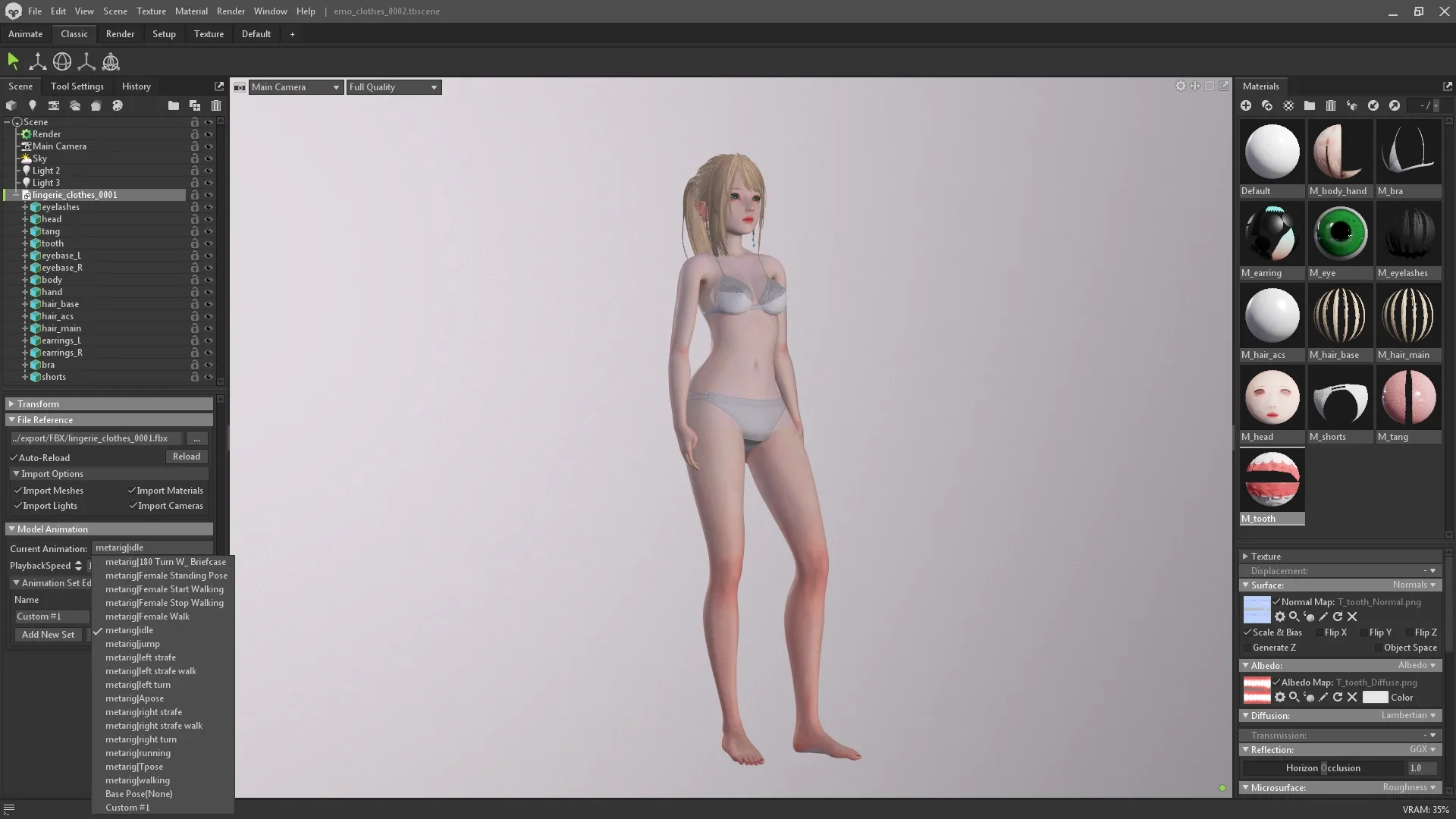 Lingerie clothes 0001 - UE5 - Unity - FlippedNormals