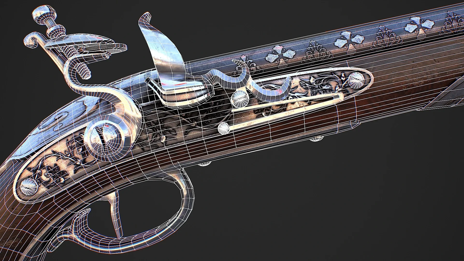 Flintlock pistol 3D model - FlippedNormals