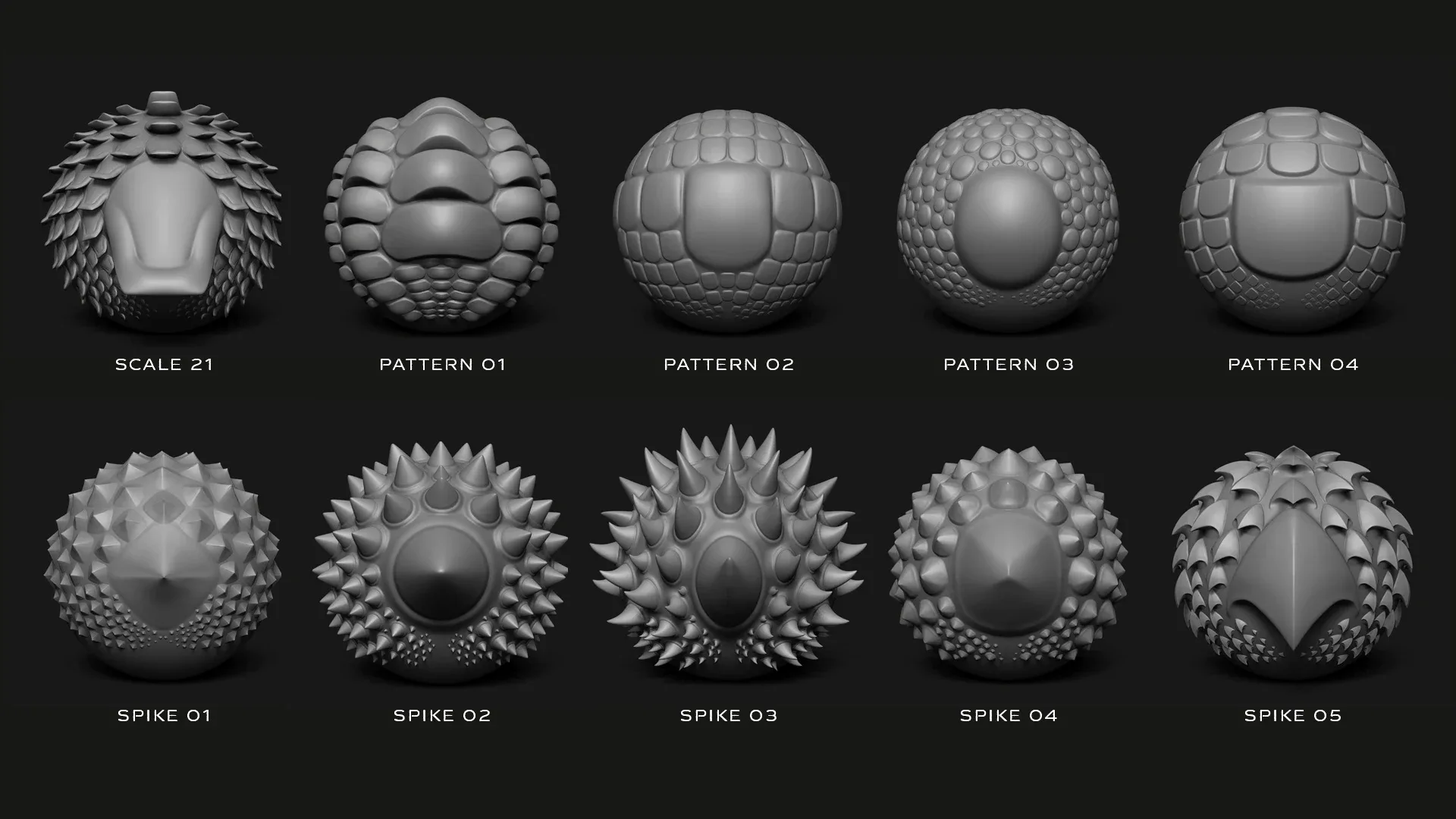 Stylized creature scales - 35 Zbrush - FlippedNormals