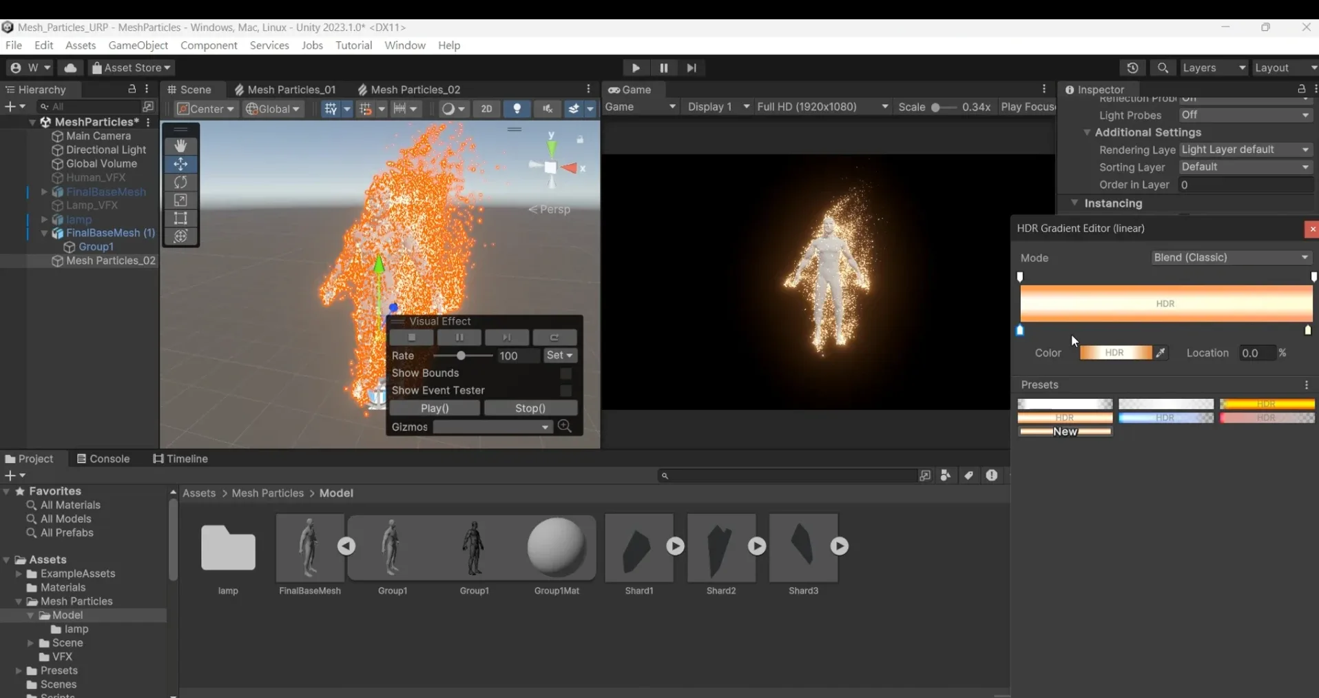 Unity VFX Graph:Mesh Particle Fragments - FlippedNormals Unity VFX Graph:Mesh Particle Fragments - FlippedNormals