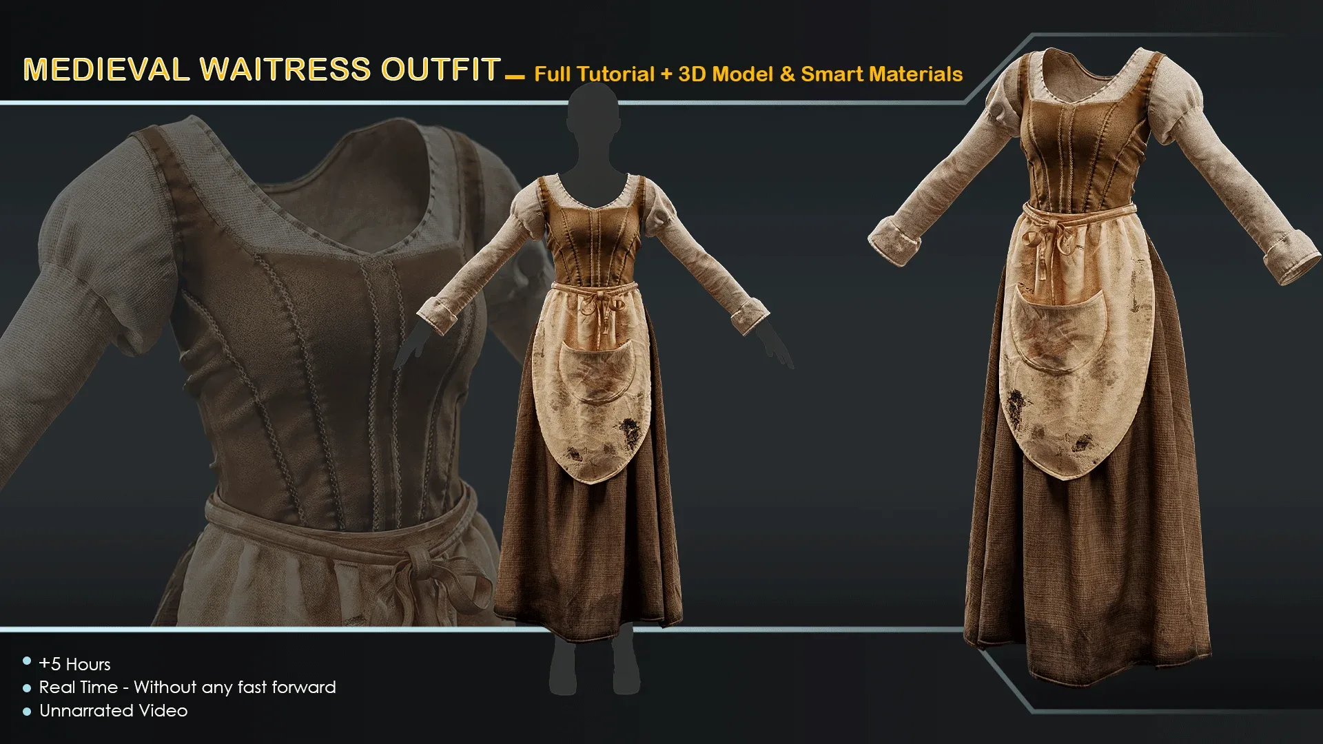 Medieval waitress outfit /Full - FlippedNormals