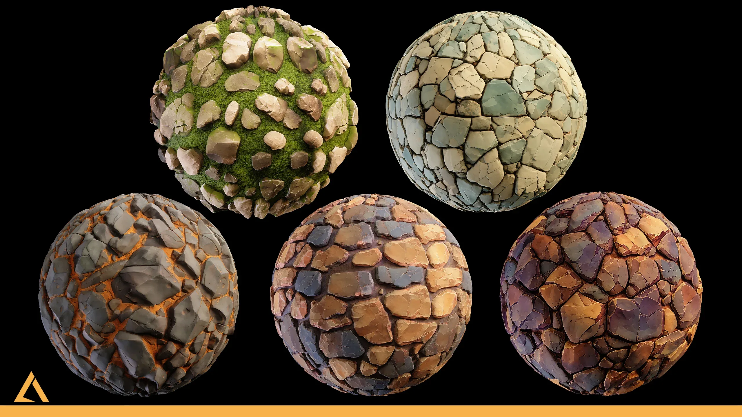 35 Stylized Base Materials (SBSAR - FlippedNormals