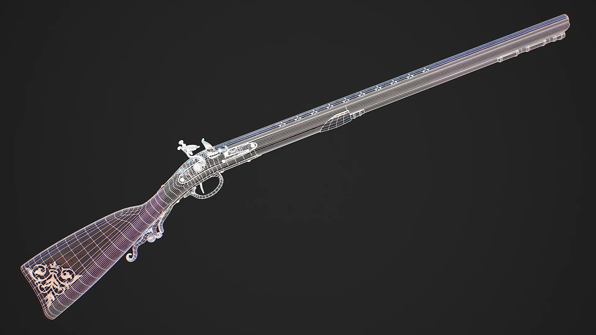 Flintlock Musket 3d game ready - FlippedNormals