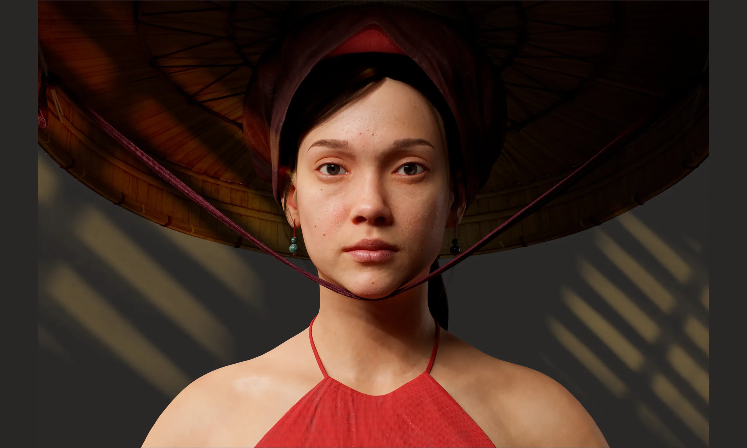 Realistic Asia Model 3D with Skirt - FlippedNormals